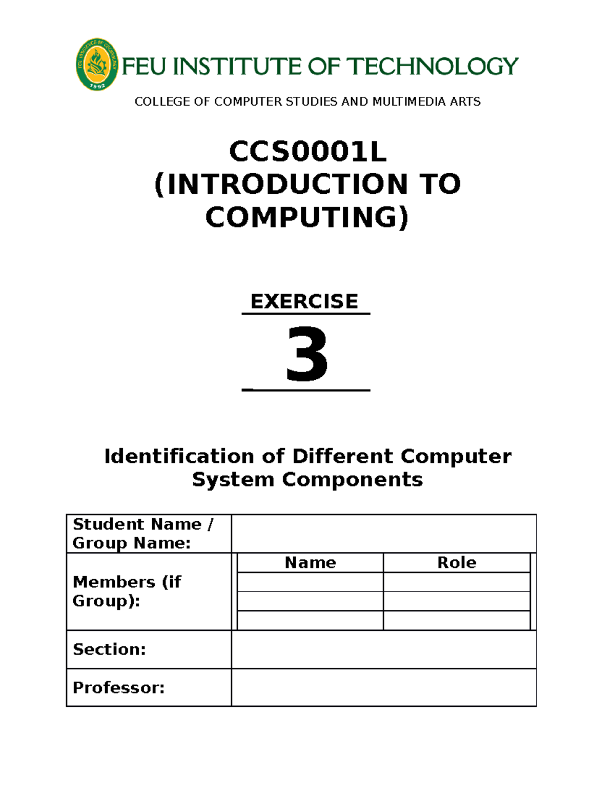 [M3- Technical] Hardware Components of Personal Computer - COLLEGE OF ...