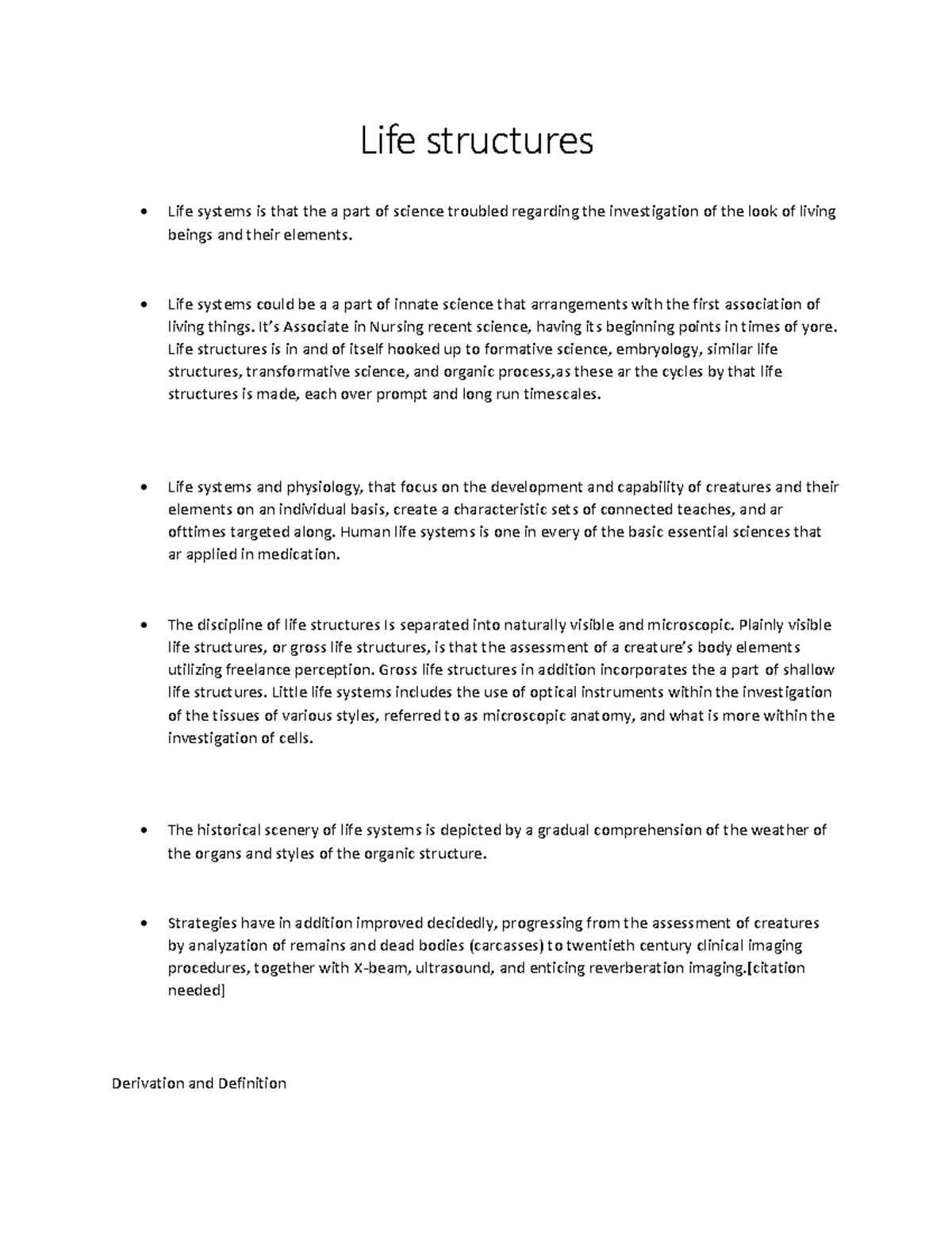 Life structure - Useful study material - Life structures Life systems ...