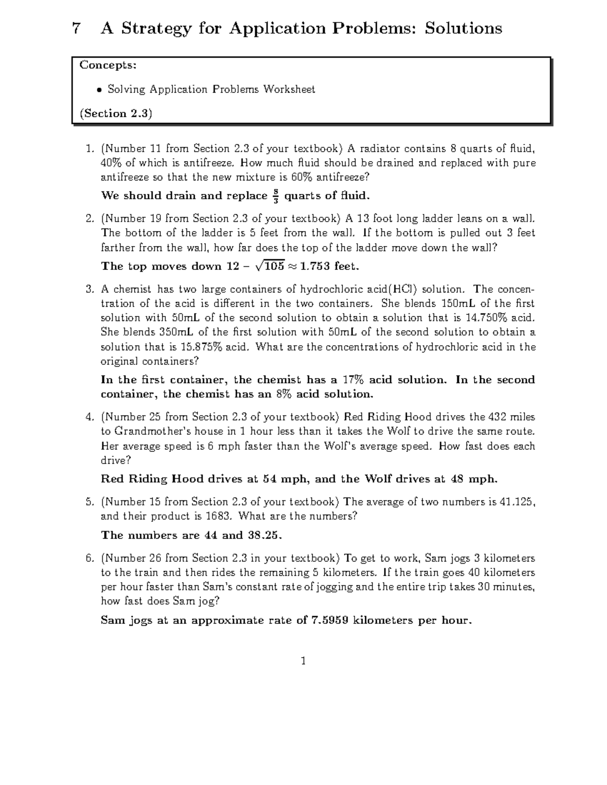 07 applications worksheet solution - 7 A Strategy for Application ...