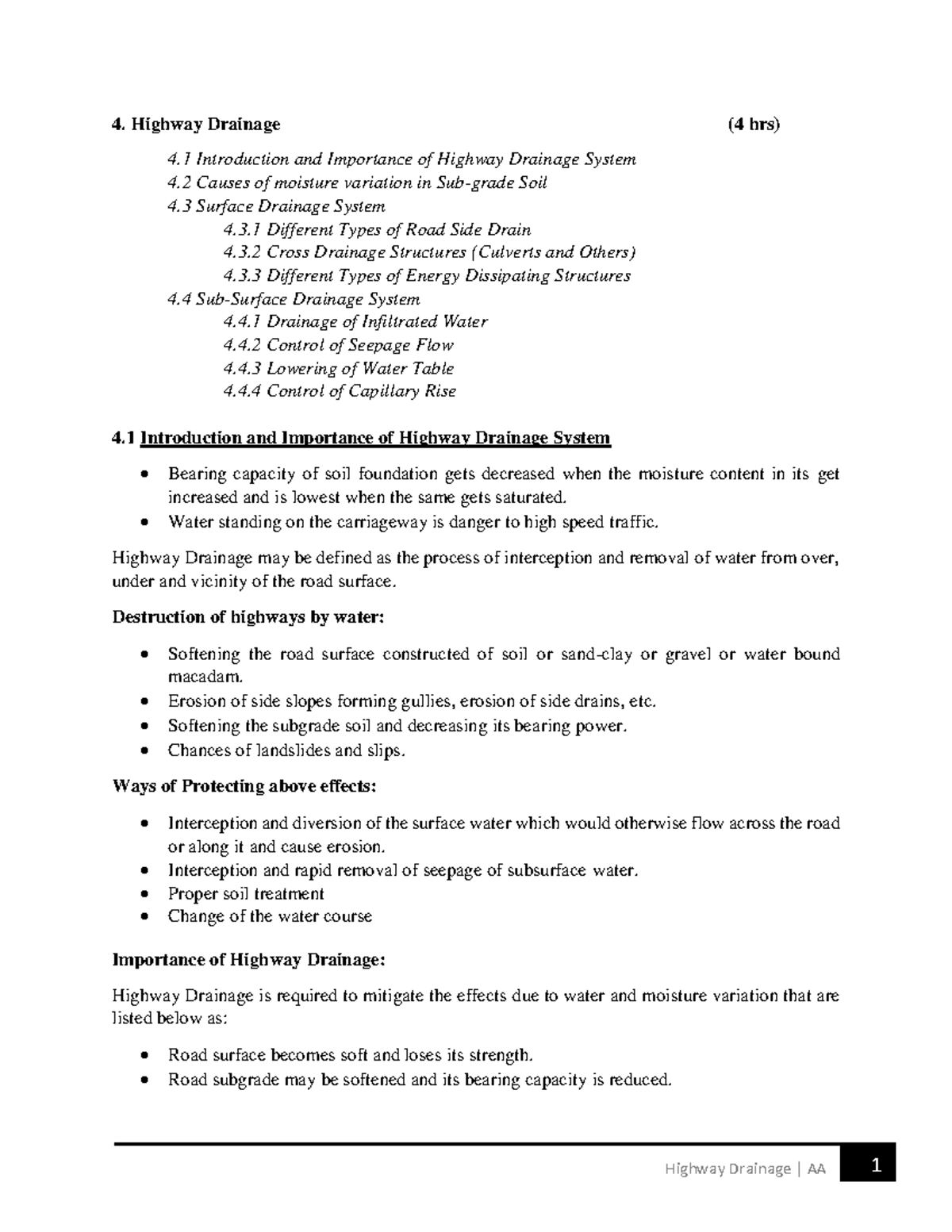 Highway-Drainage - handy note for exam - Warning: TT: undefined ...