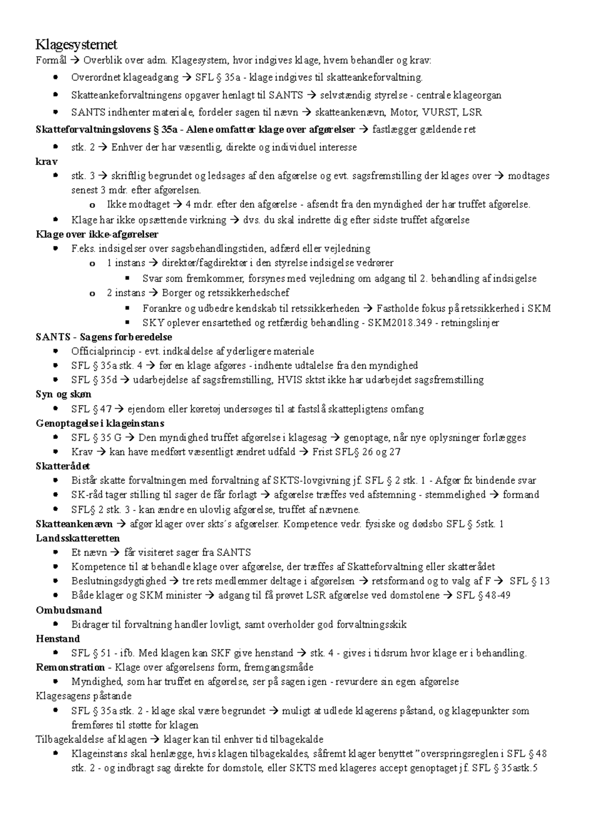 Klagesystemet i dansk ret - Klagesystemet Formål Overblik over adm ...