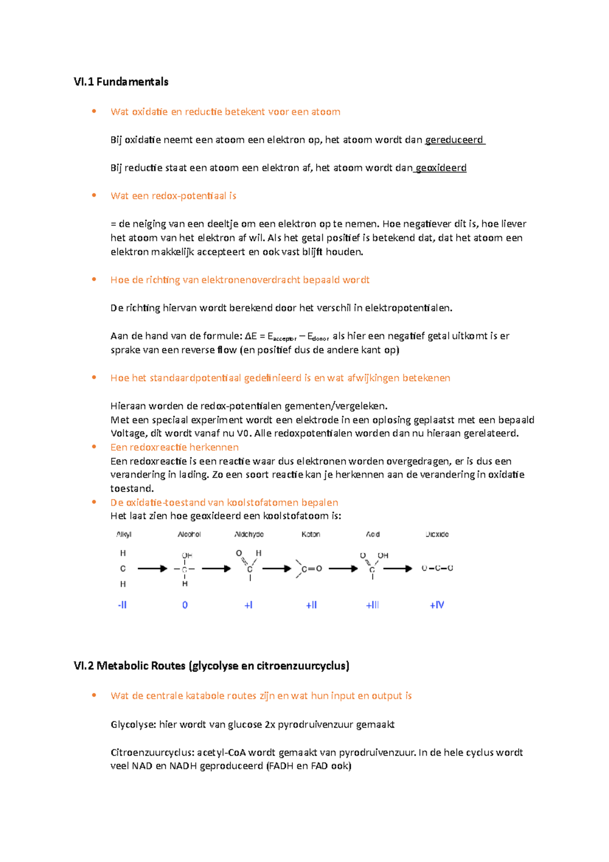 Hoofdstuk 6; Cellular Metabolism - VI Fundamentals Wat oxidatie en ...