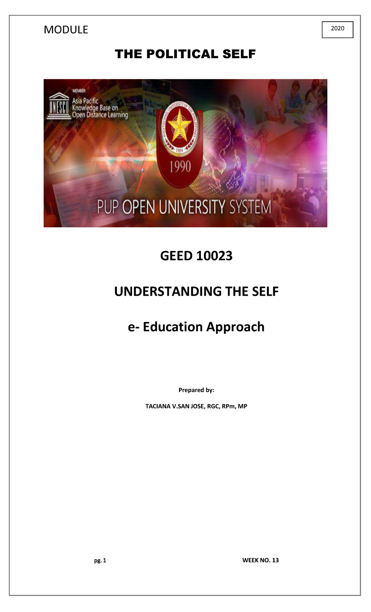 The-political-Self - Finals Lesson - MODULE THE POLITICAL SELF GEED ...