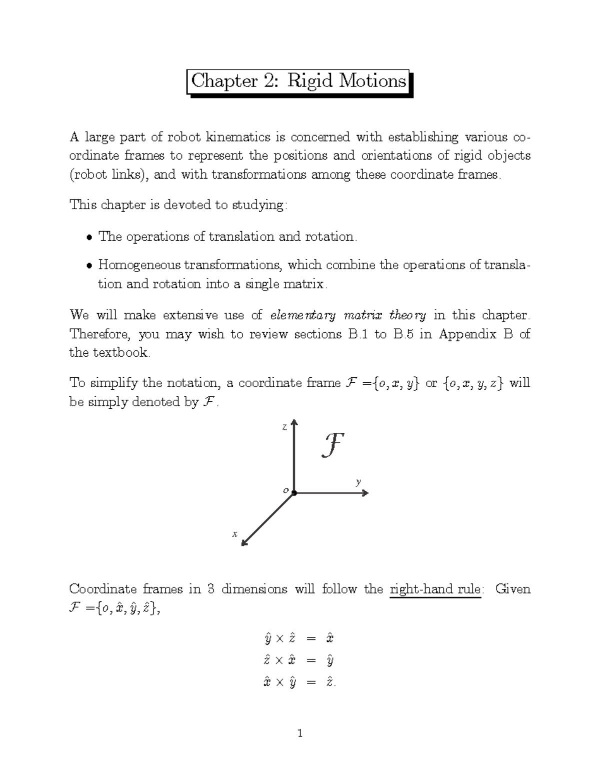 2. Rigid Motions - Lecture Note - Chapter 2: Rigid Motions A large part ...