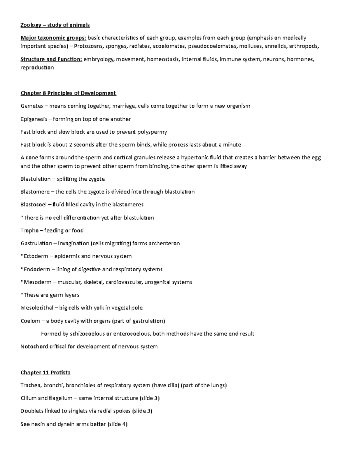 Biology Notes - Zoology – study of animals Major taxonomic groups ...