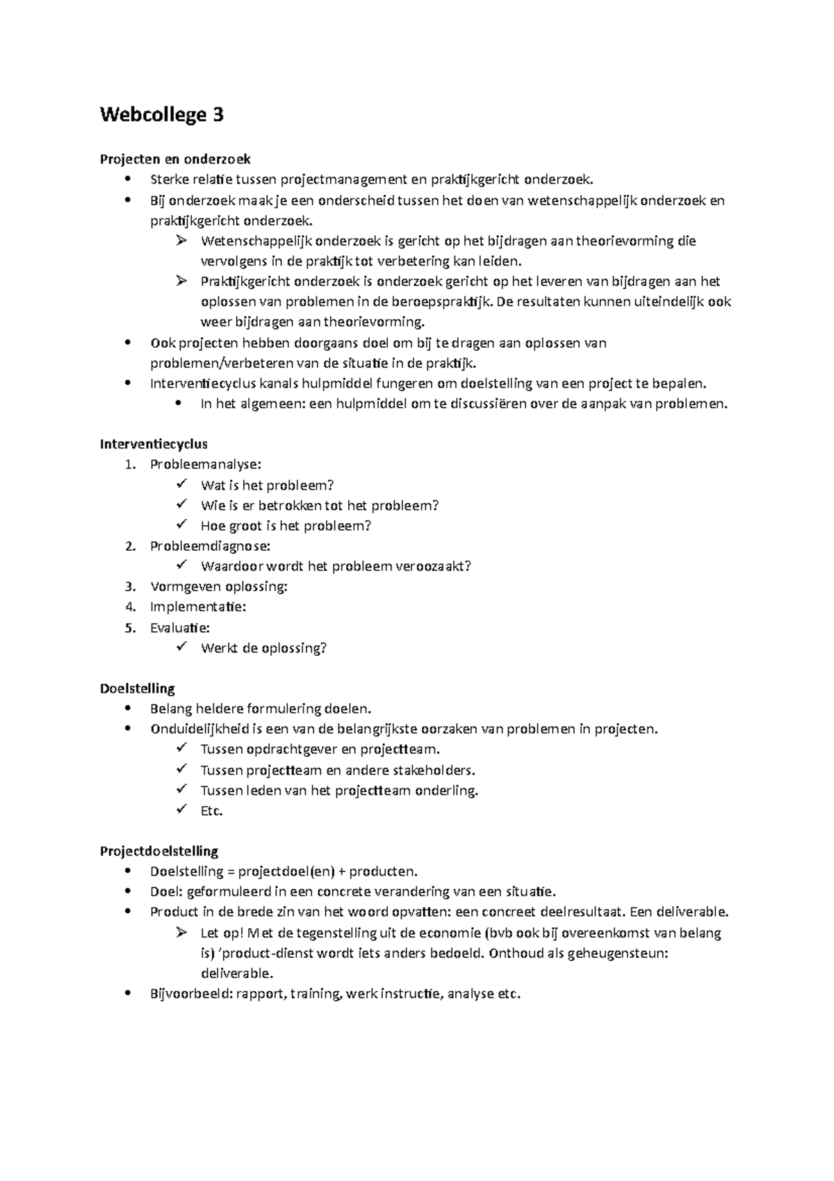 Webcollege 3 rn - Webcollege 3 Projecten en onderzoek Sterke relatie ...