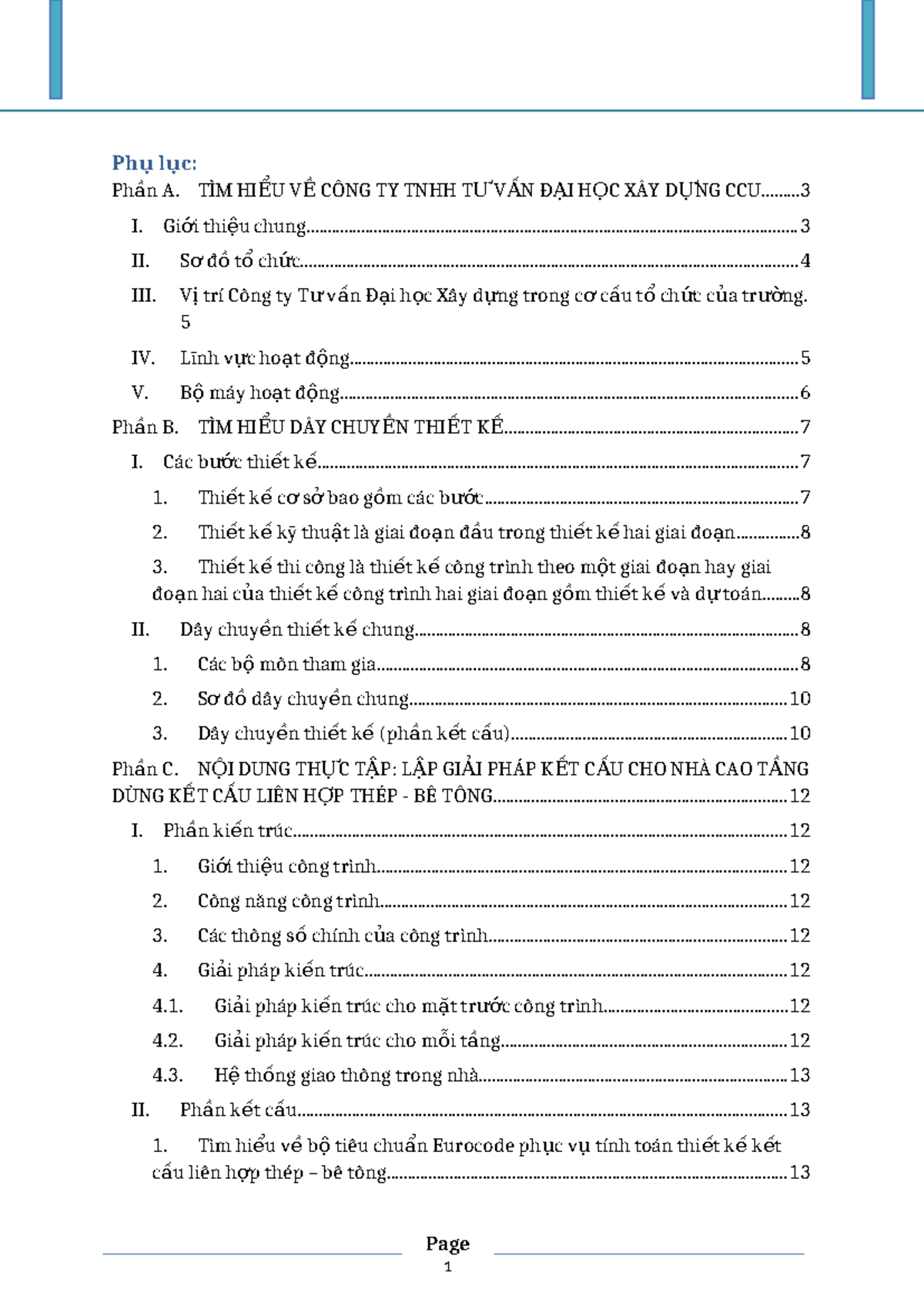 File Word - Ph ụ ụl c: Ph ần A. TÌM HI ỂU V Ề CÔNG TY TNHH T Ư V ẤN Đ ẠI H ỌC XÂY D ỰNG CCU. I ...