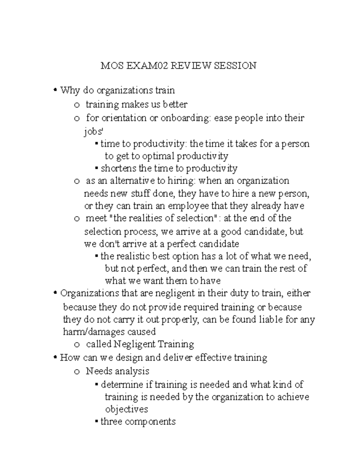 Mos Review Session - MOS EXAM02 REVIEW SESSION Why do organizations ...