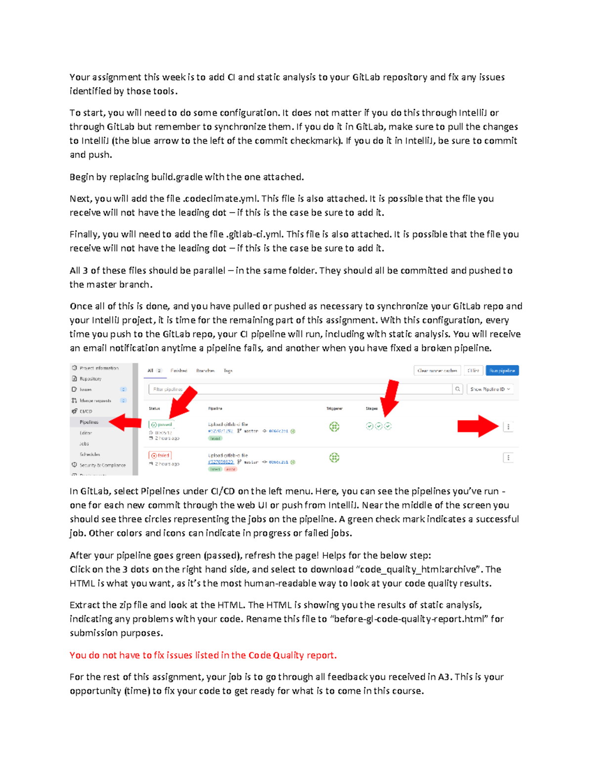 Assignment 5 - comp sci - Your assignment this week is to add CI and static analysis to your ...