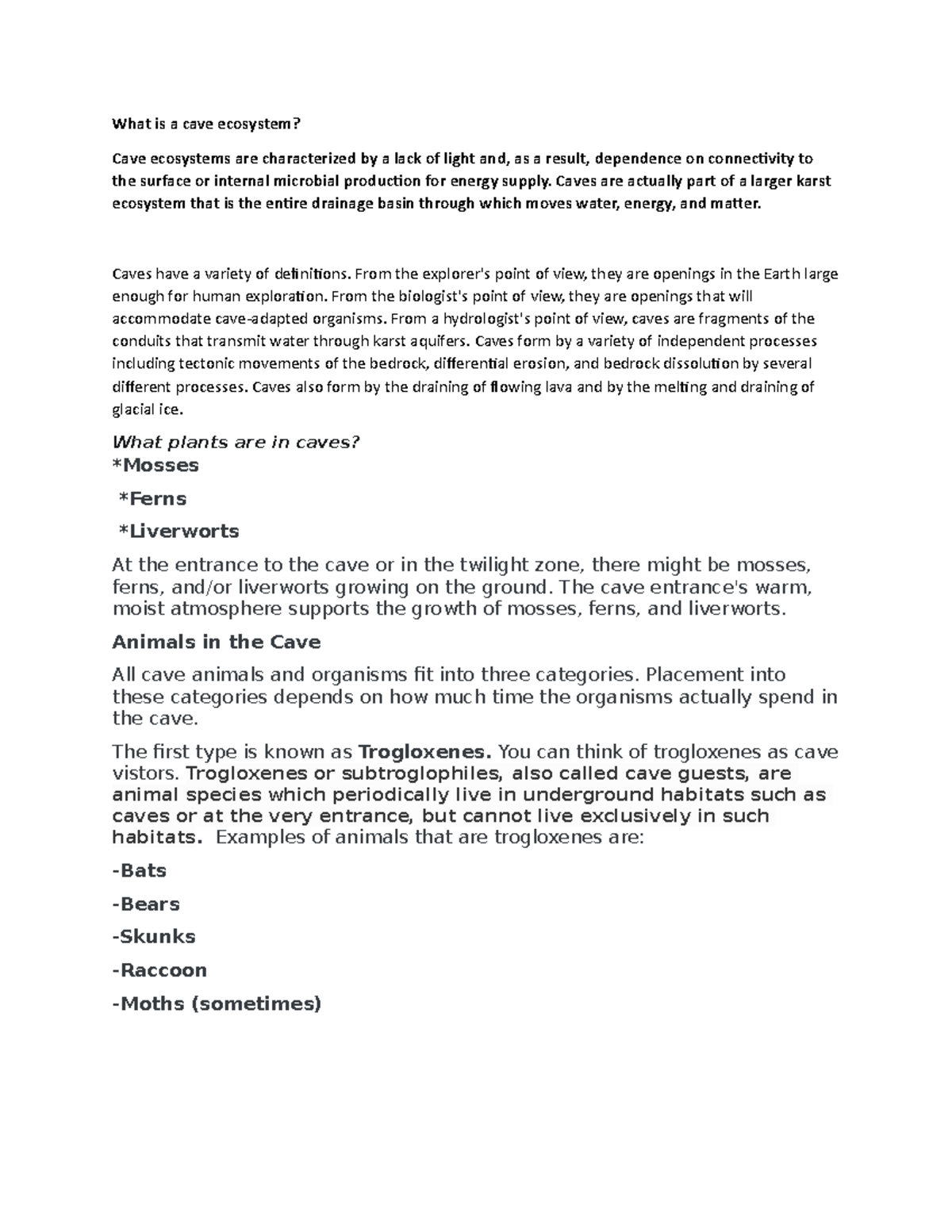 Cave - cave ecosystem - What is a cave ecosystem? Cave ecosystems are ...