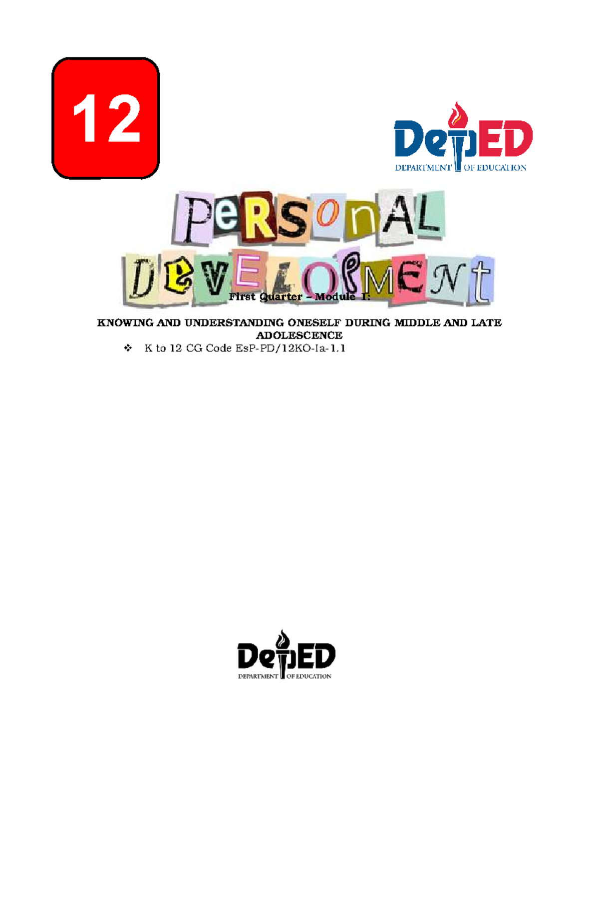 Personality Development modules and lectures - First Quarter – Module 1 ...
