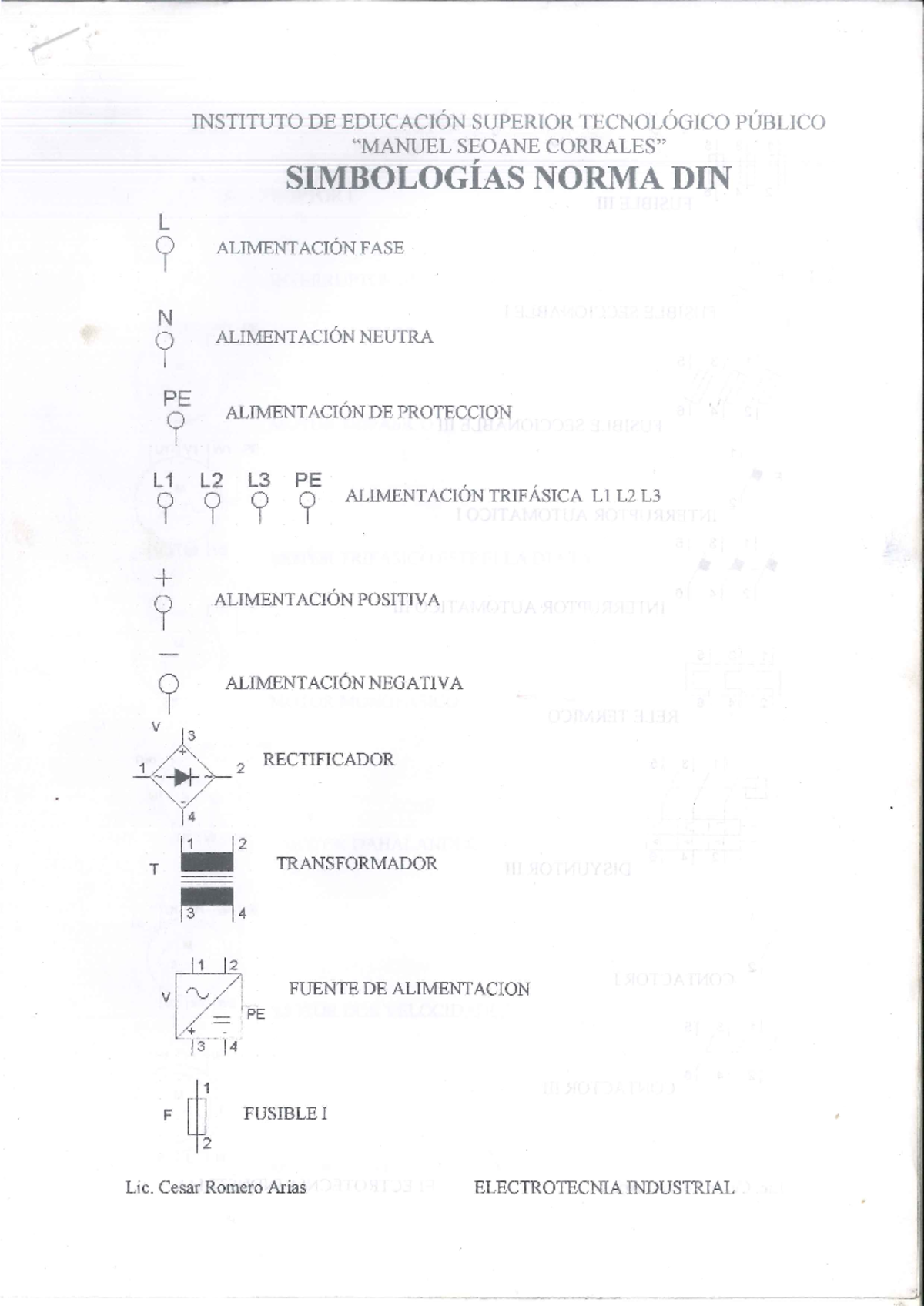 Simbologias Norma DIN - Instalaciones electricas - Studocu