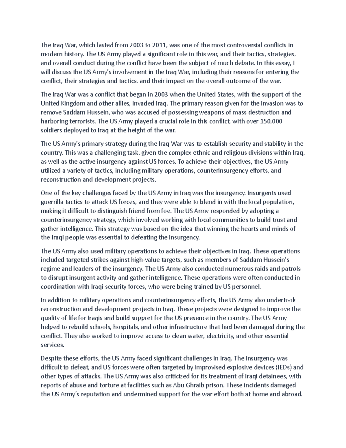 The US Army in the Iraq War - The Iraq War, which lasted from 2003 to ...