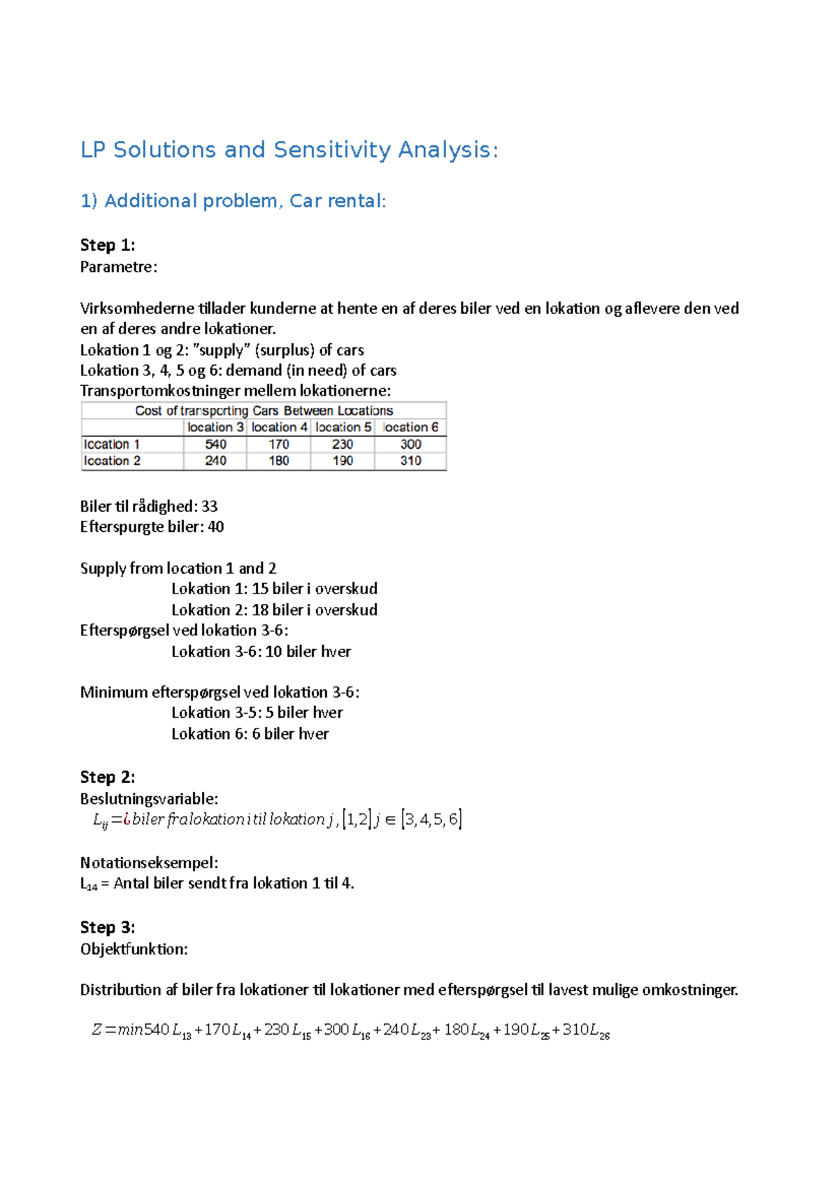 OM 5. holdtime (uge 10) - LP Solutions and Sensitivity Analysis - LP ...