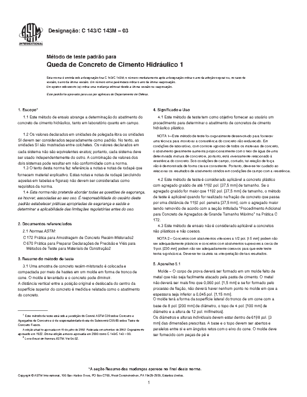 ASTM C 143M - Traduzida - 1 2 Esta norma é emitida sob a designação ...