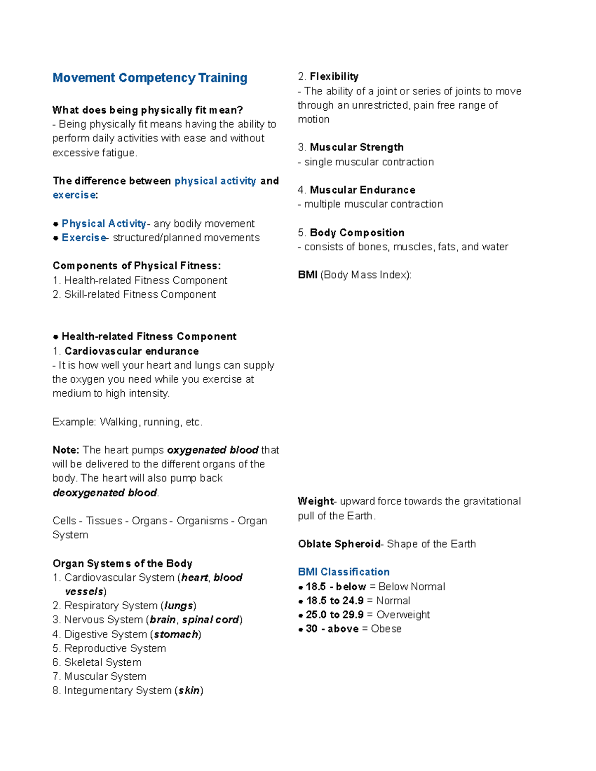 Movement Competency Training - The difference between physical activity ...