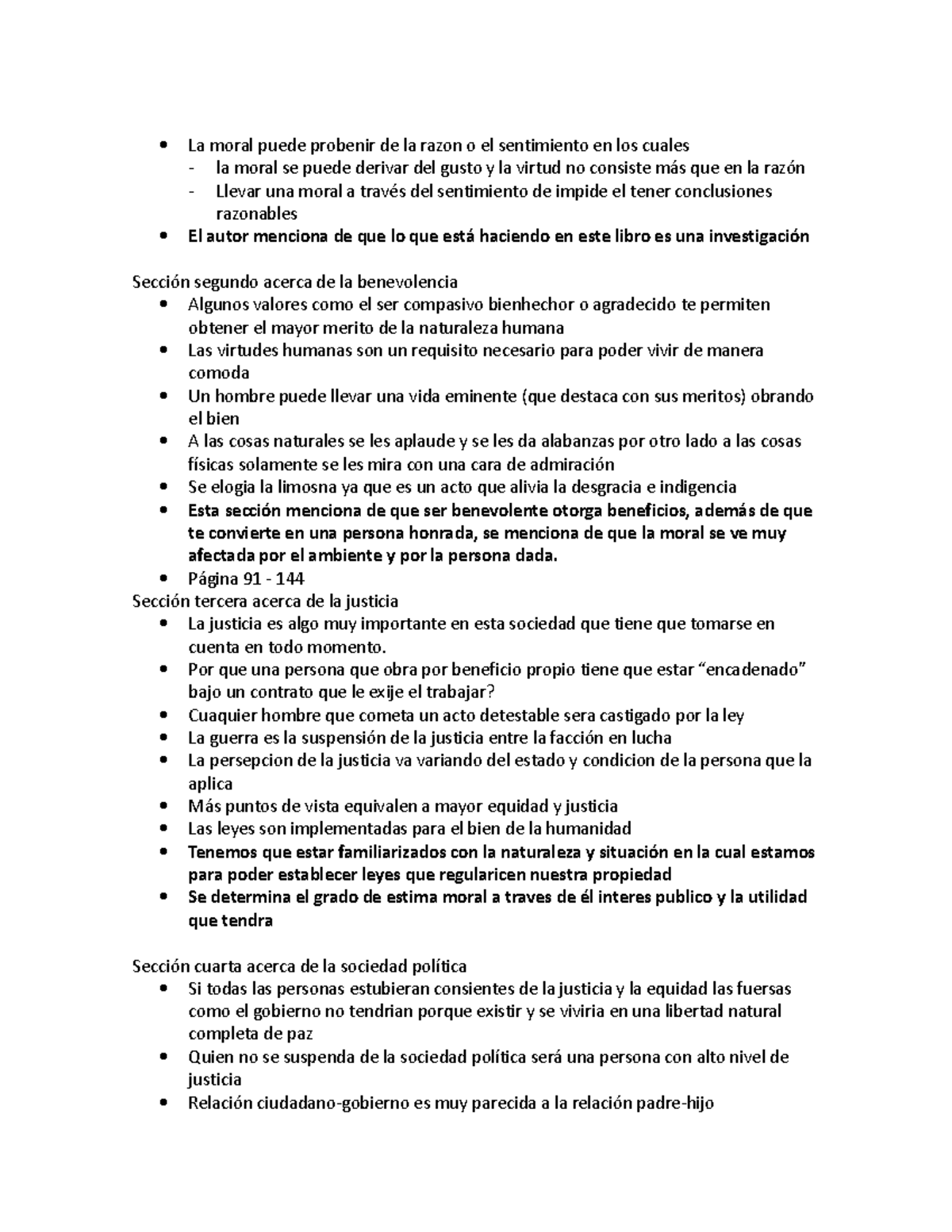 Reumen Investigacion sobre los principios de la moral - La moral puede ...