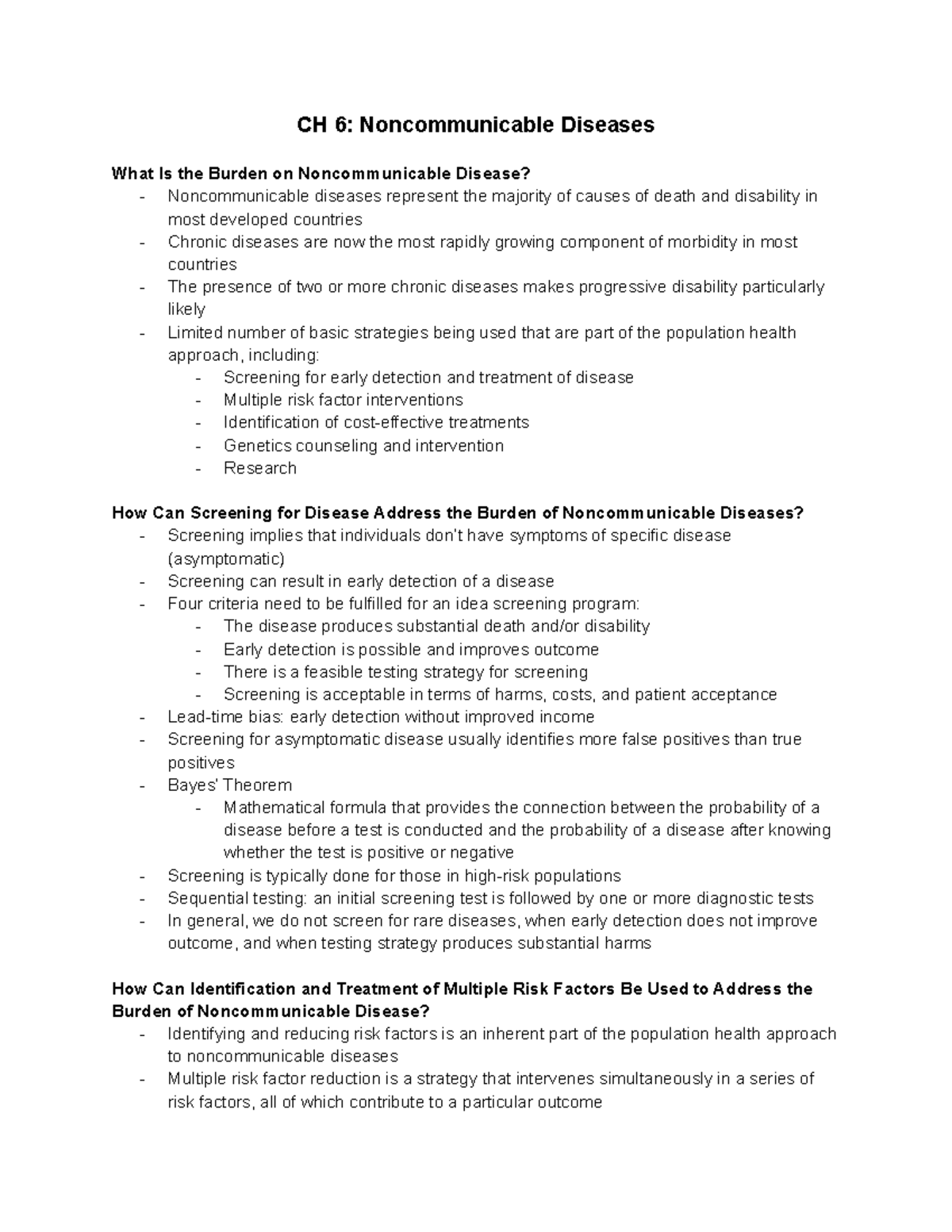 CH 6 Noncommunicable Diseases - CH 6: Noncommunicable Diseases What Is ...