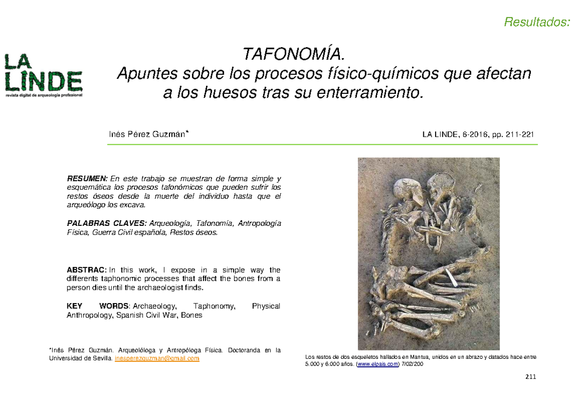 Tafonomía Pérez - TAFONOMÍA. Apuntes sobre los procesos físico-químicos ...
