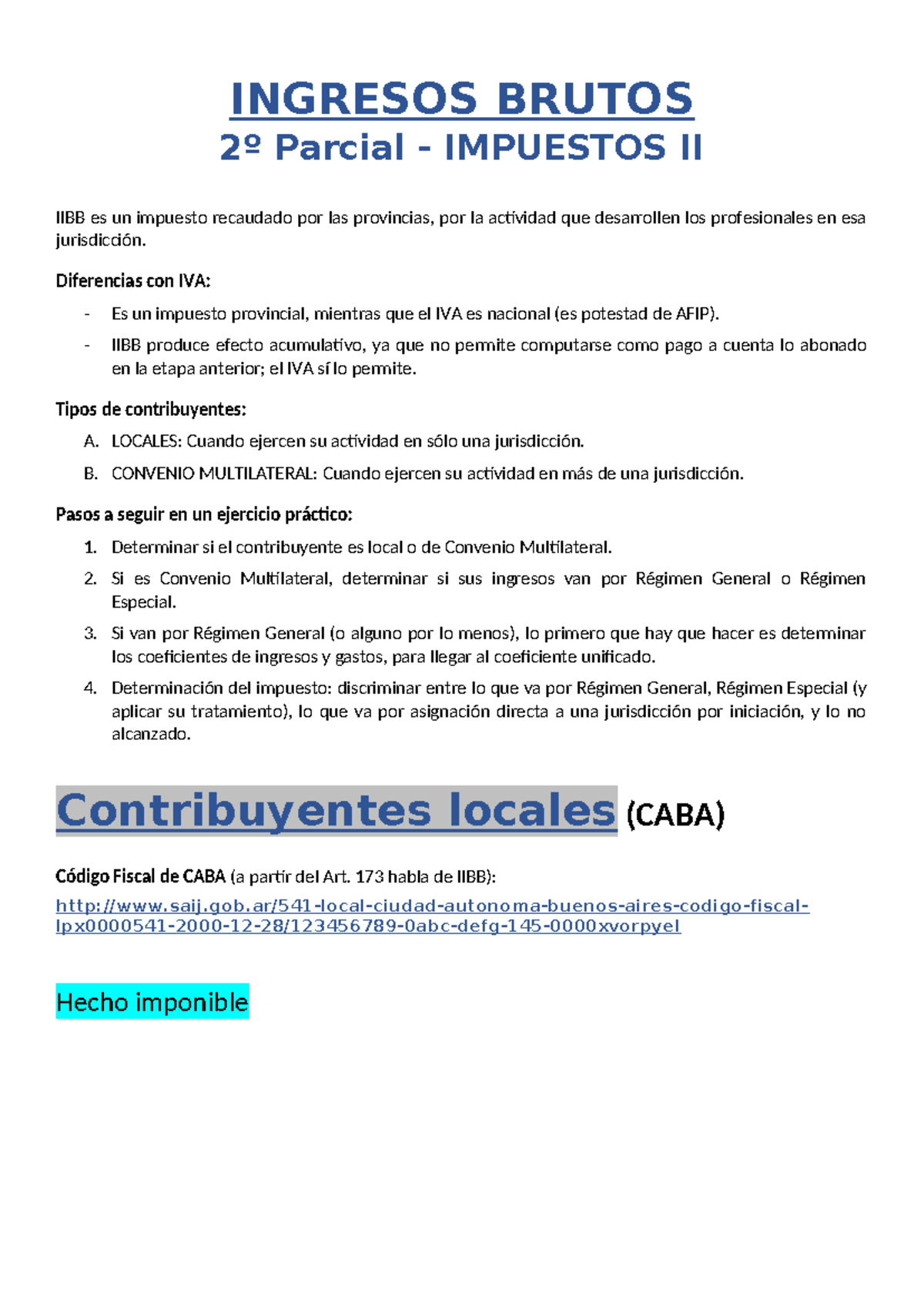 Ingresos Brutos y Convenio Multilateral Impuestos 2 - INGRESOS BRUTOS ...