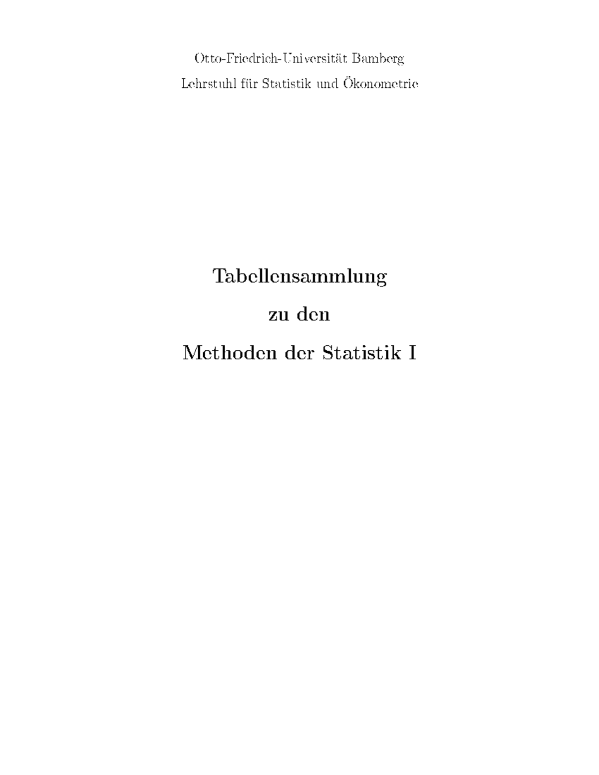 Tabellen - tabllen fur Statistik - Otto-Friedrich-Universität Bamberg ...