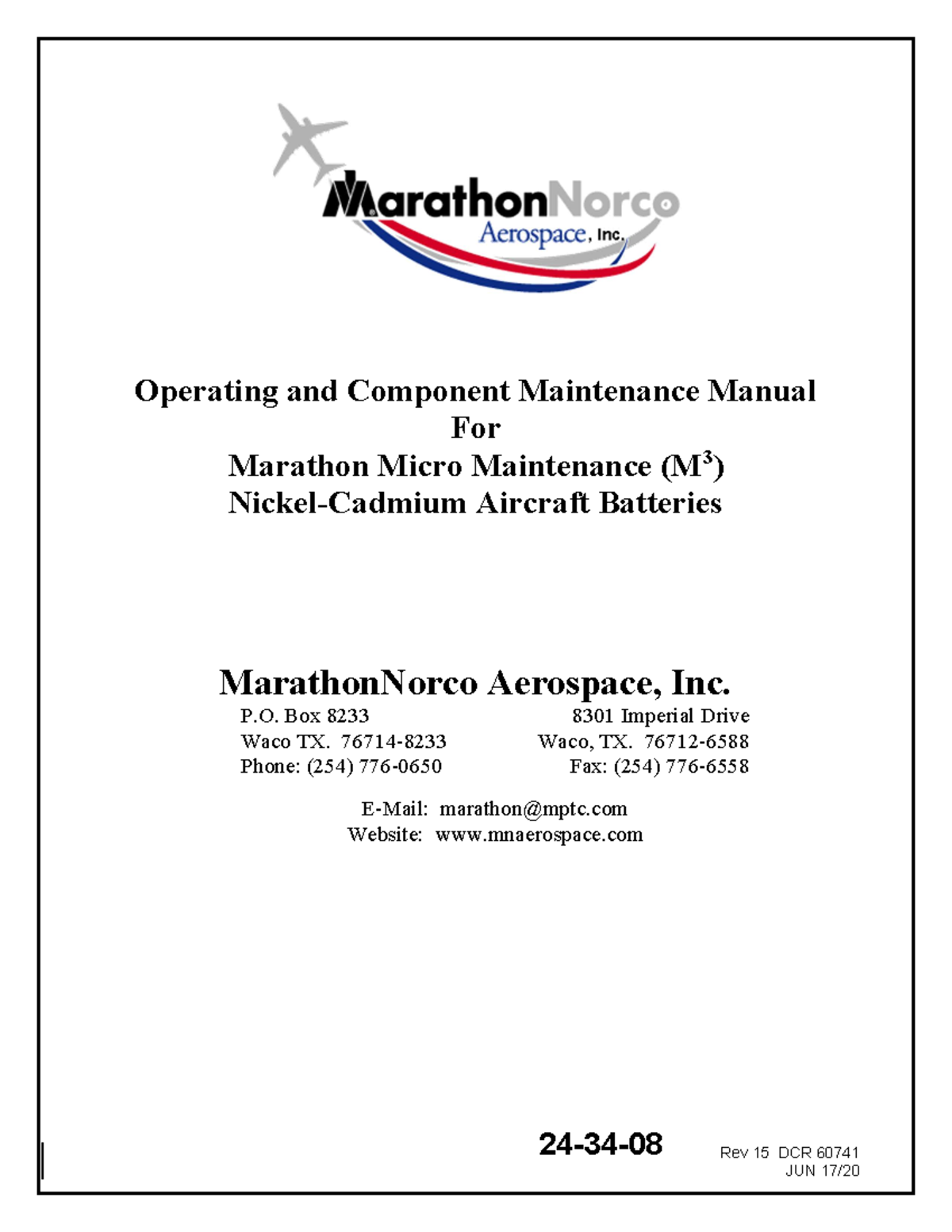 24-34-08 Rev 15 Micro Maintenance - 24-34-08 Rev 15 DCR 60741 JUN 17 ...