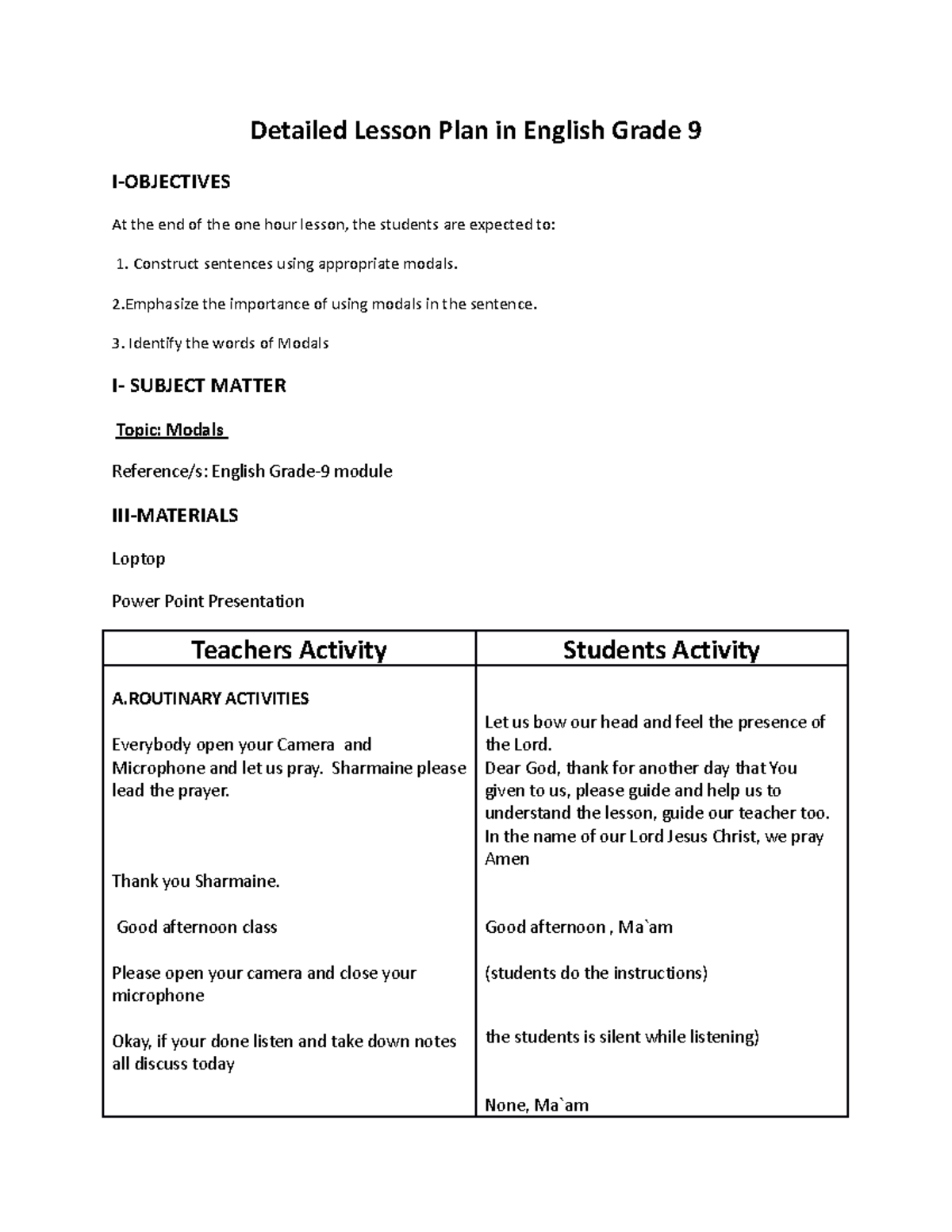 Detailed-Lesson-Plan-in-English-Grade-9-Vega-Nina-Rose - Detailed Lesson Plan in English Grade 9 ...