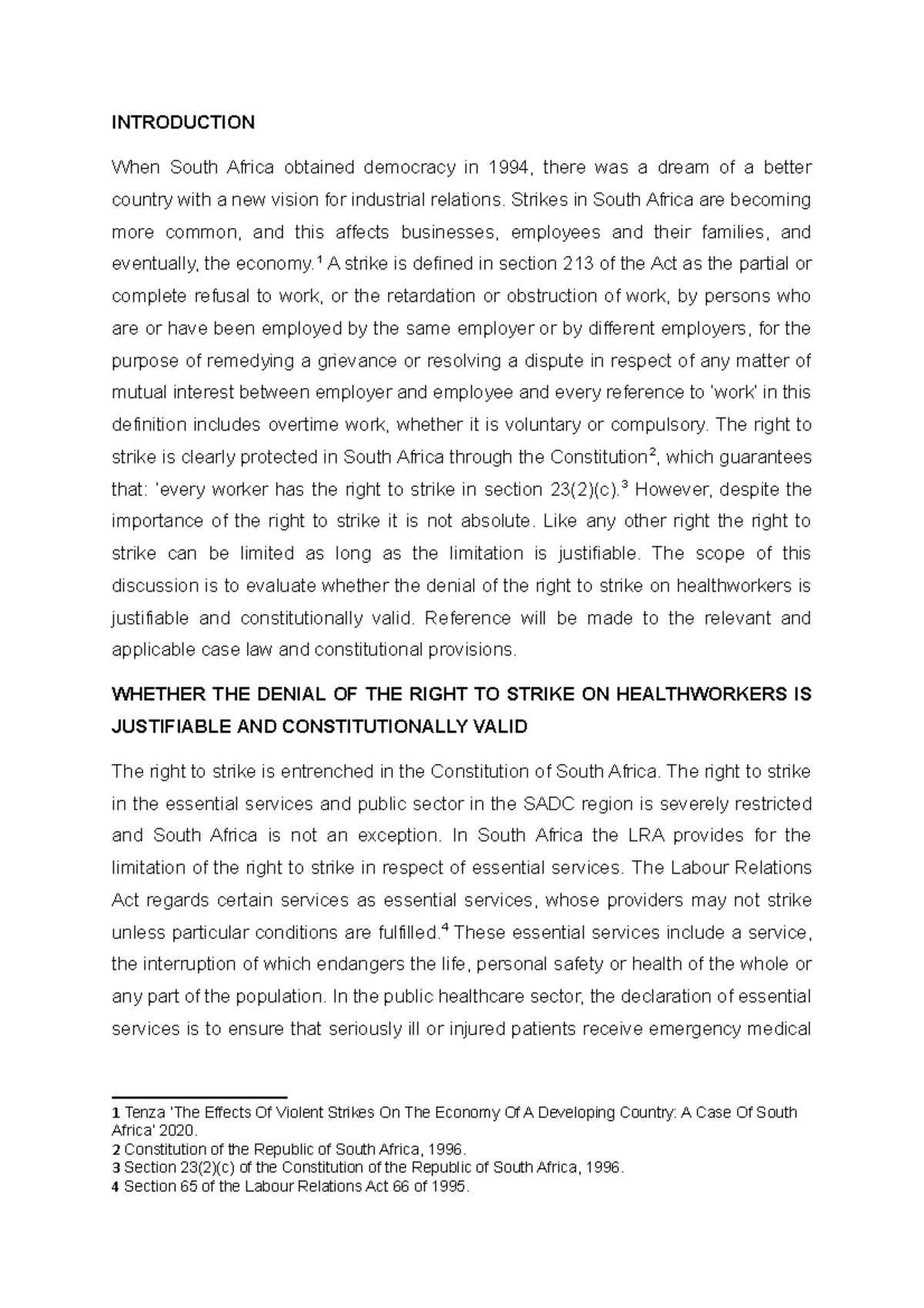 Bill of Rights - INTRODUCTION When South Africa obtained democracy in ...