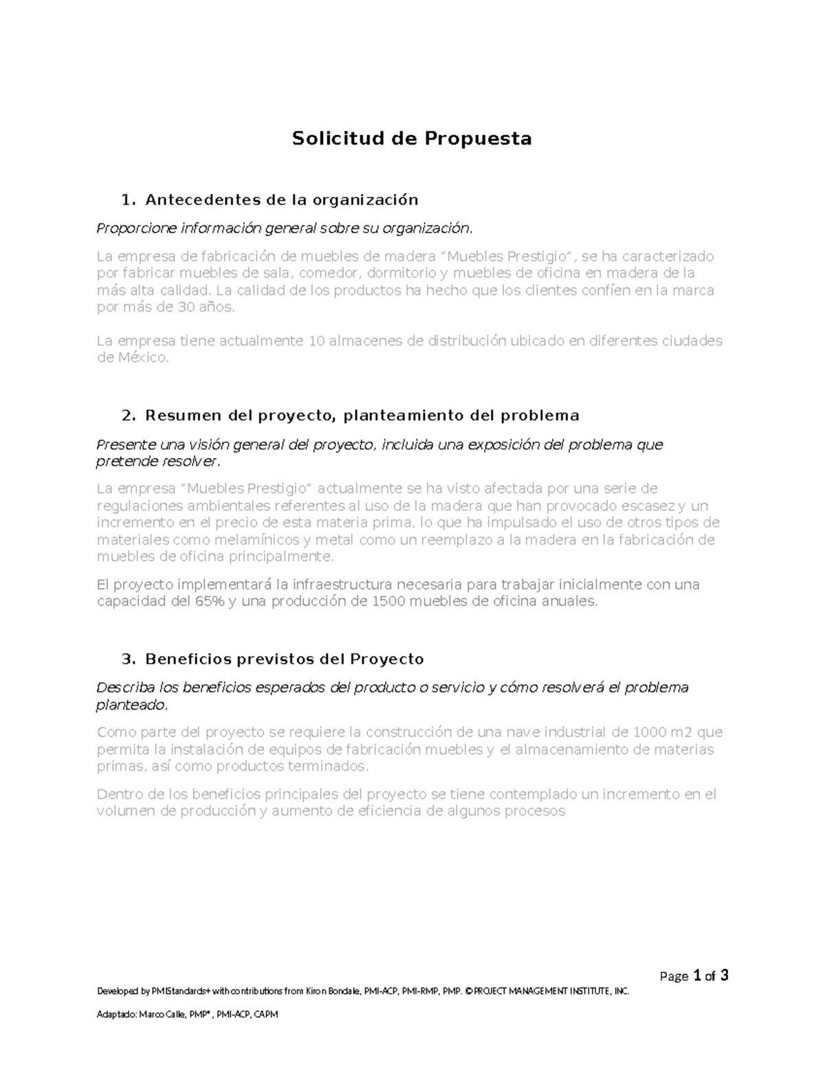 12. Plantilla - Solicitud de propuesta RFP (Ejemplo) - Solicitud de ...