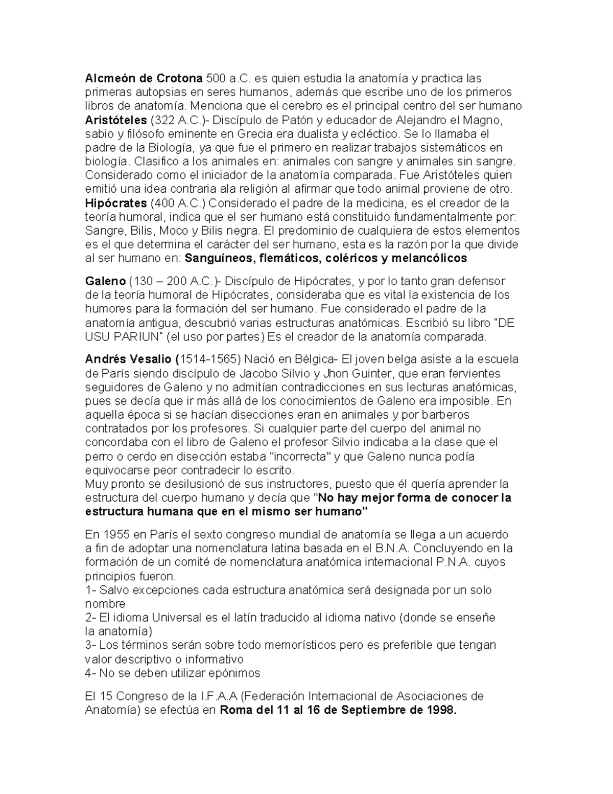 Generalidades - Resumen Anatomía Humana - Alcmeón de Crotona 500 a. es ...