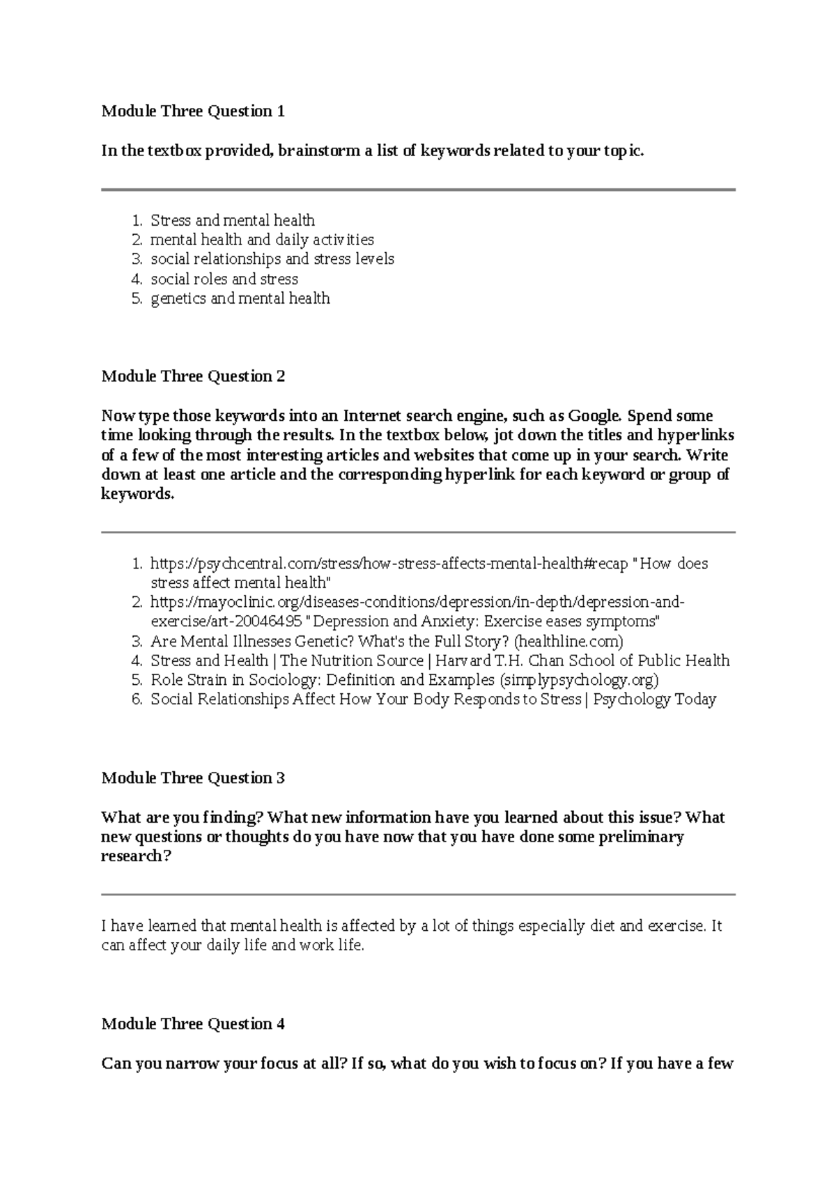 Module 3 Short Responses Module Three Question 1 In The Textbox Provided Brainstorm A List Of