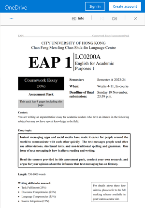 Rubric (revised) - EPT - EPT Writing Assessment Descriptors TASK ...