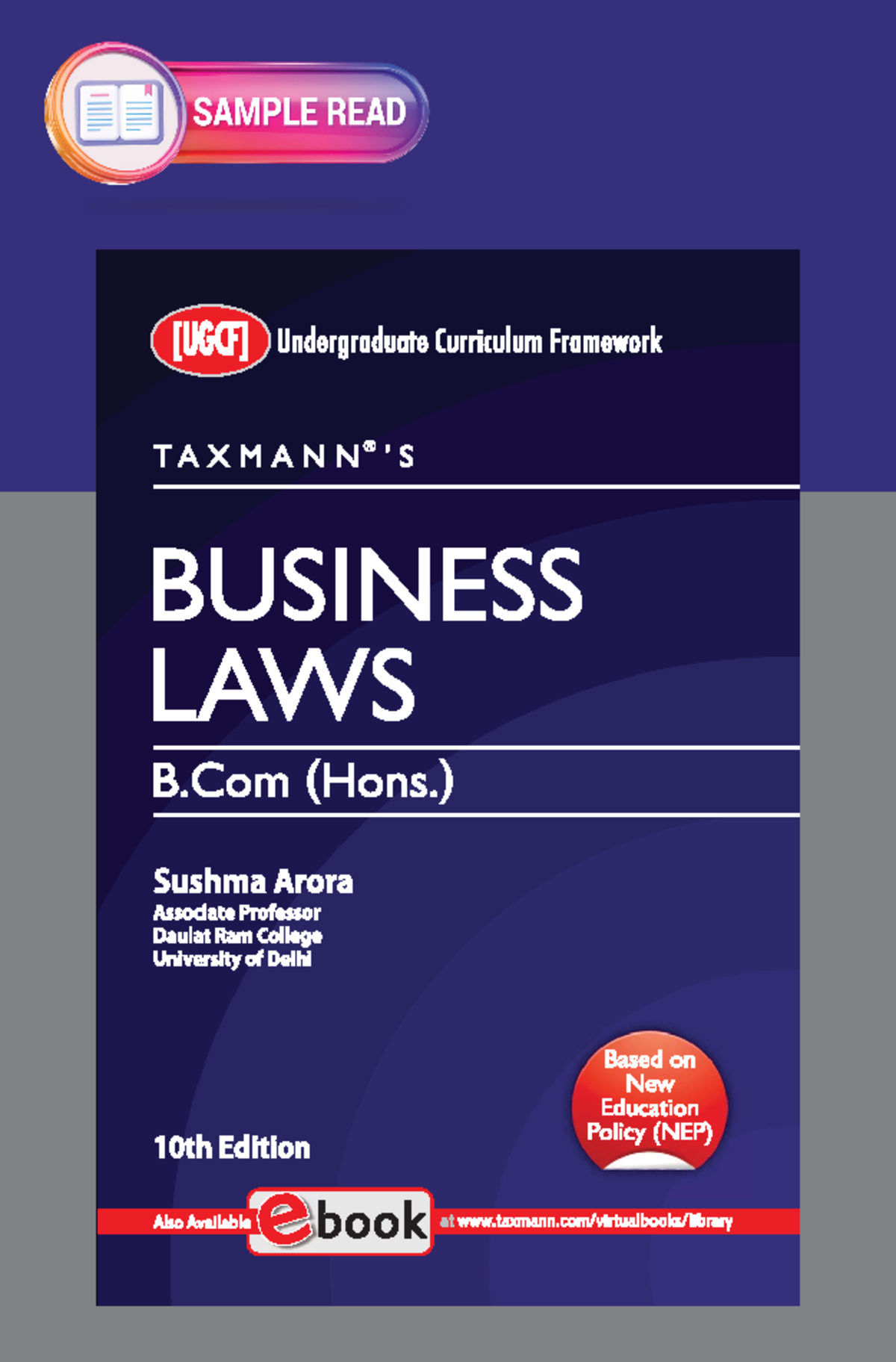 9789356224193 - Business law contents - Sushma Arora is an Associate Professor in the Department ...