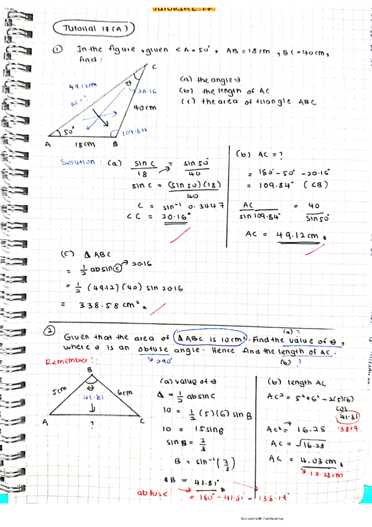 MAT 133 Tutorial 17 Chapter 4 - applied science - Studocu