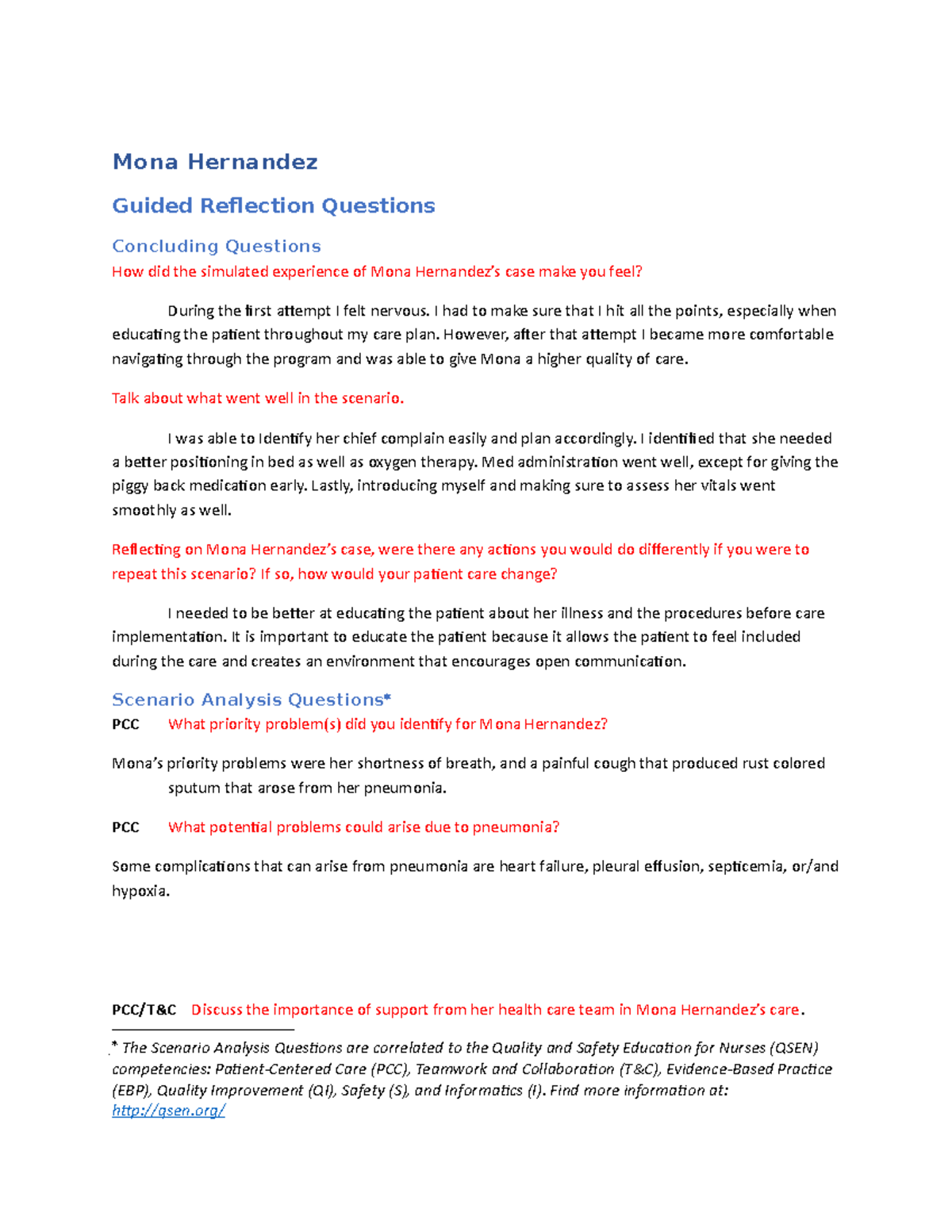 Mona Hernandez Vsim Relfection Mona Hernandez Guided Reflection Questions Concluding