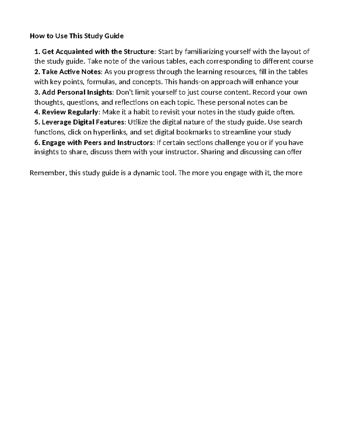 C722 Project Management Study Guide - How to Use This Study Guide 1 ...