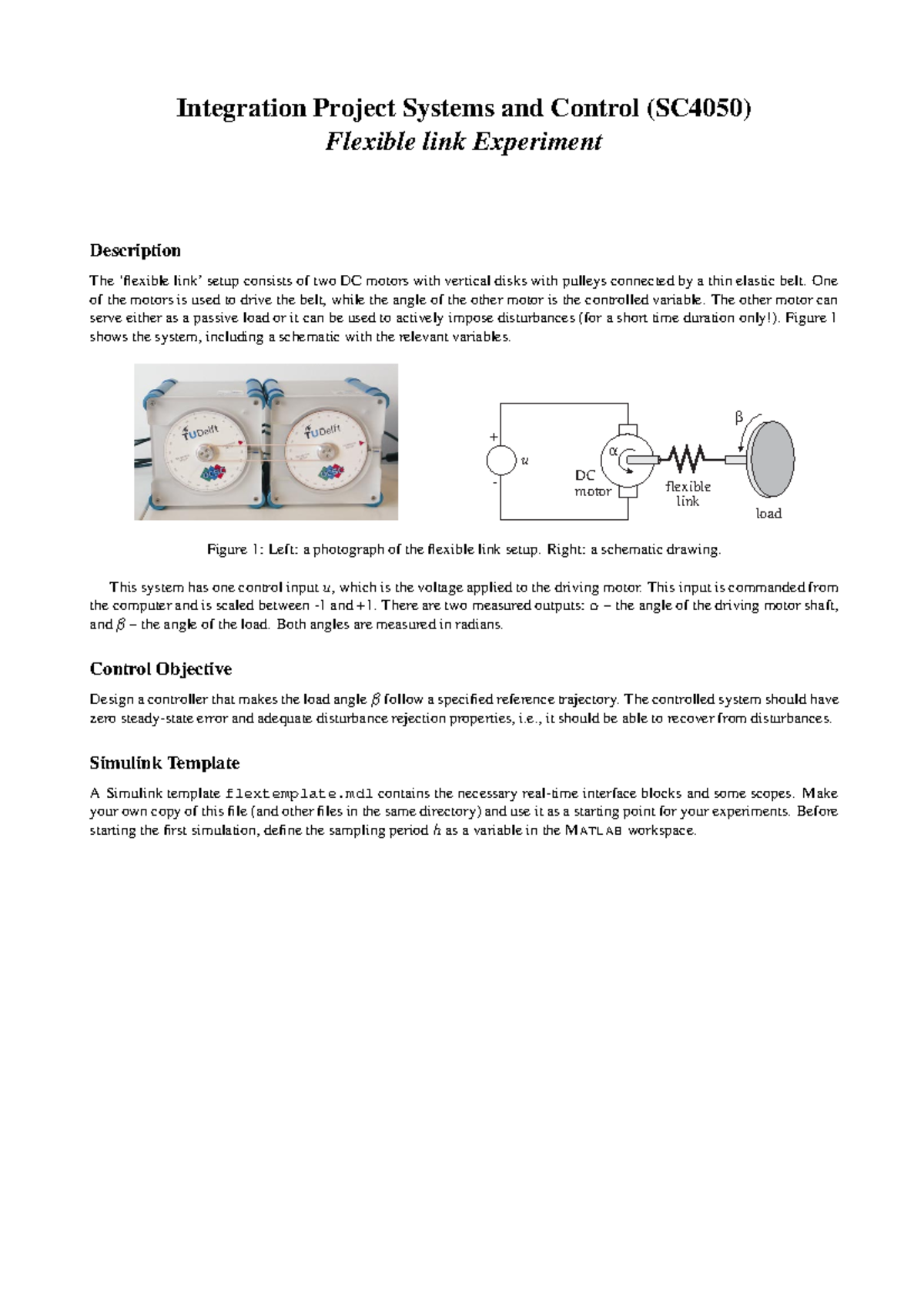 Integration Project Systems and Control - Flexible link Experiment ...
