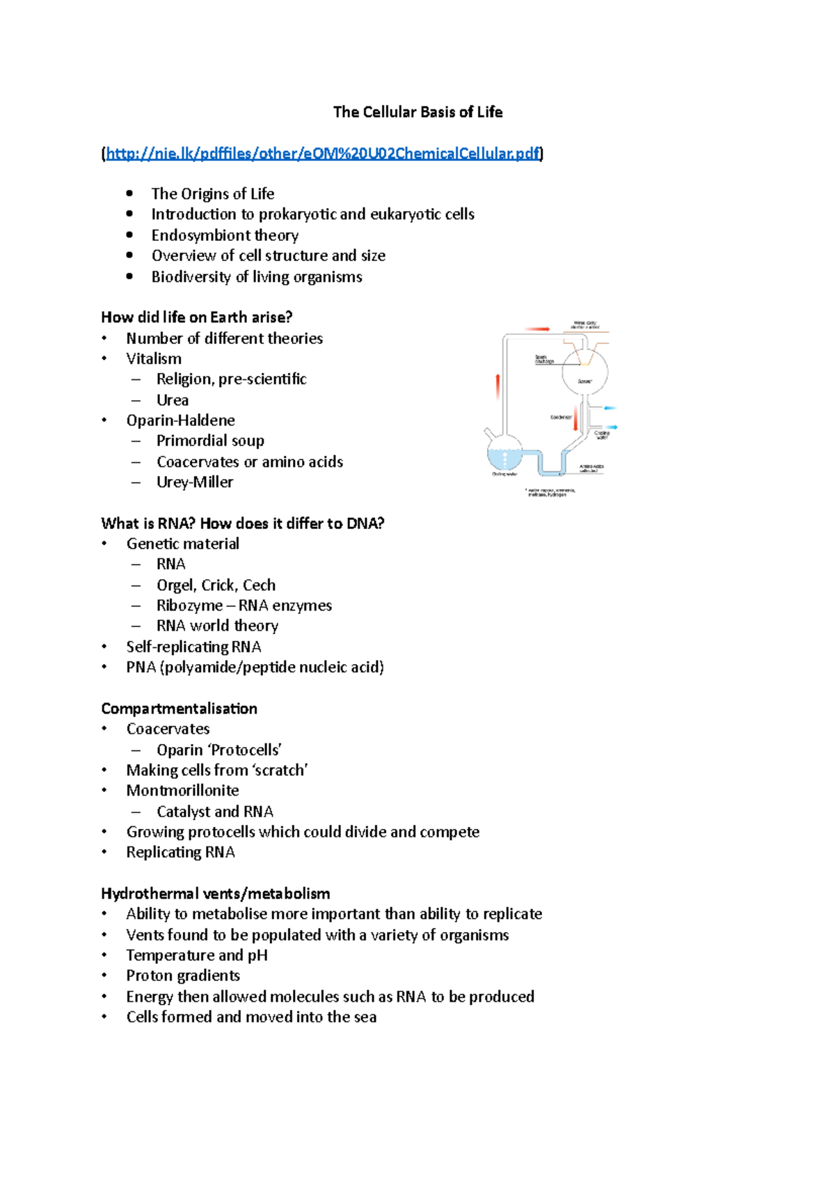 The Cellular Basis of Life - The Cellular Basis of Life - Studocu