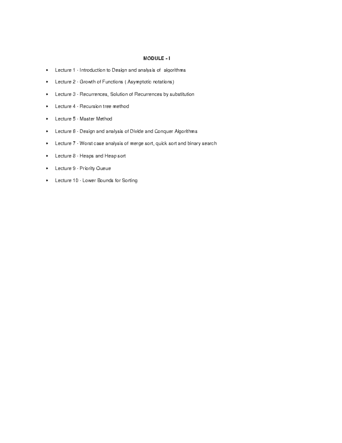 DAA notes ossys - MODULE - I Lecture 1 - Introduction to Design and ...