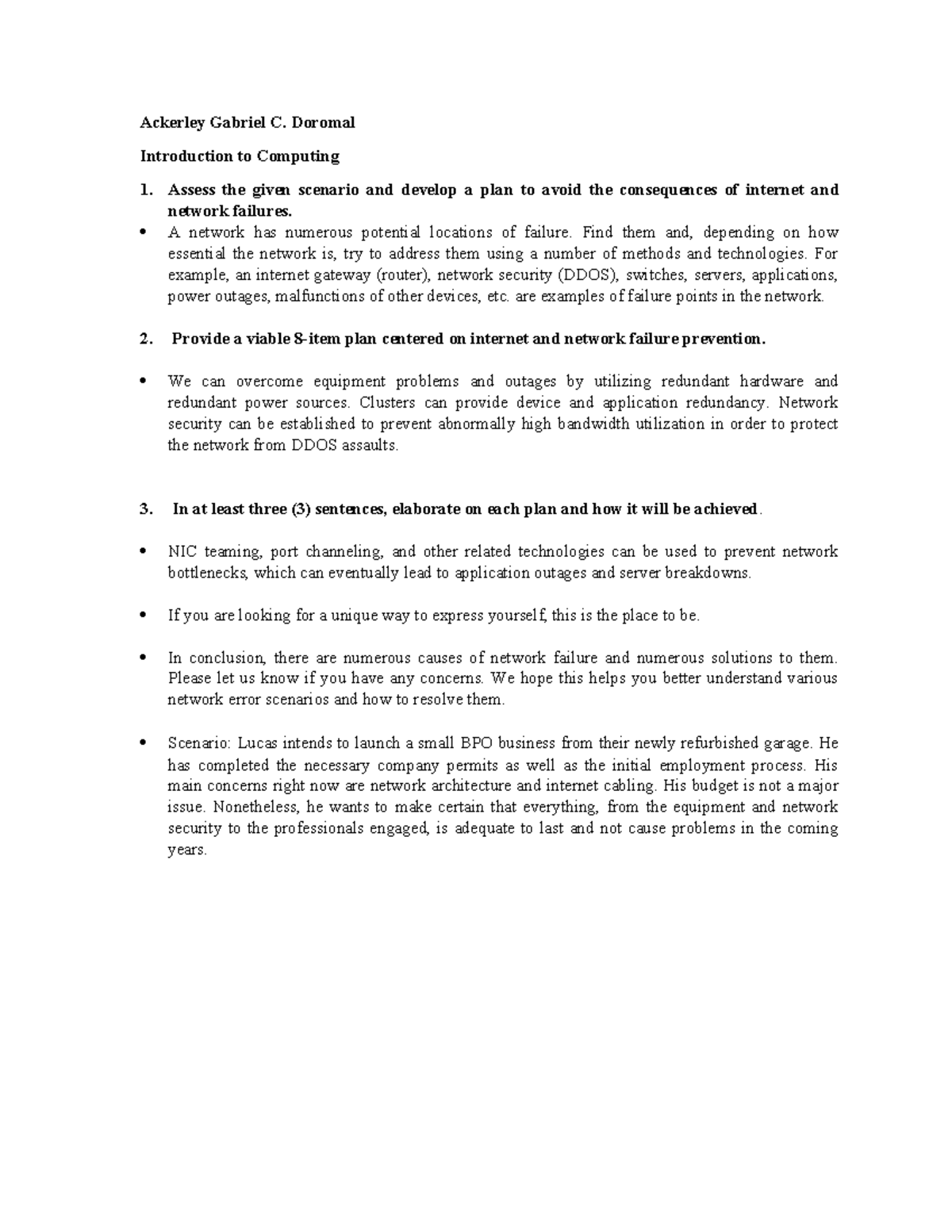 06 Laboratory Exercise 1 - ARG Doromal - Ackerley Gabriel C. Doromal Introduction to Computing ...