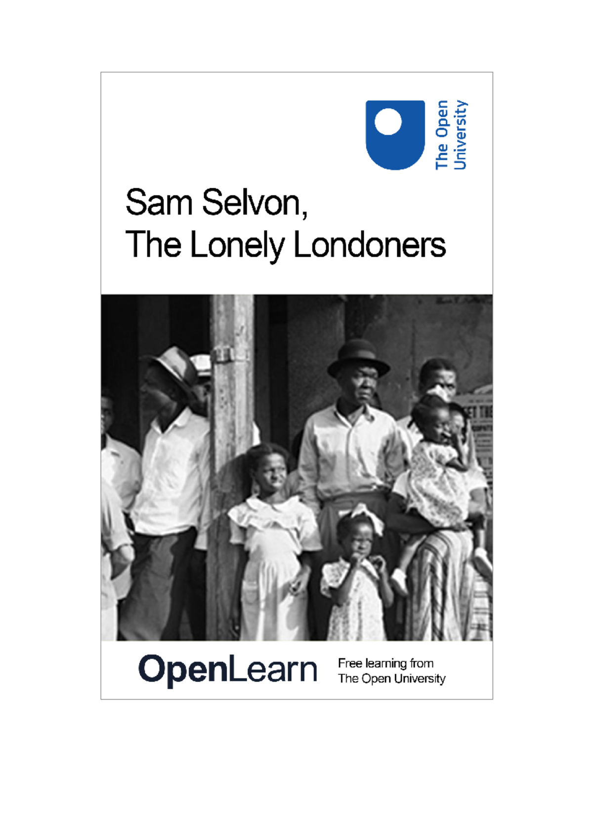 Sam selvon the lonely londoners - A230_ Sam Selvon, The Lonely ...