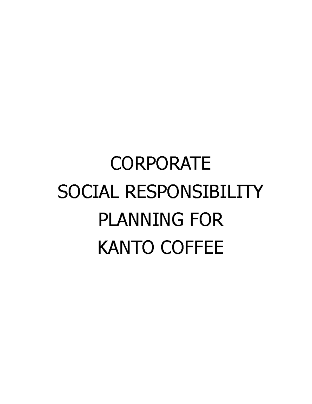 CSR Planning - n/a - CORPORATE SOCIAL RESPONSIBILITY PLANNING FOR KANTO ...