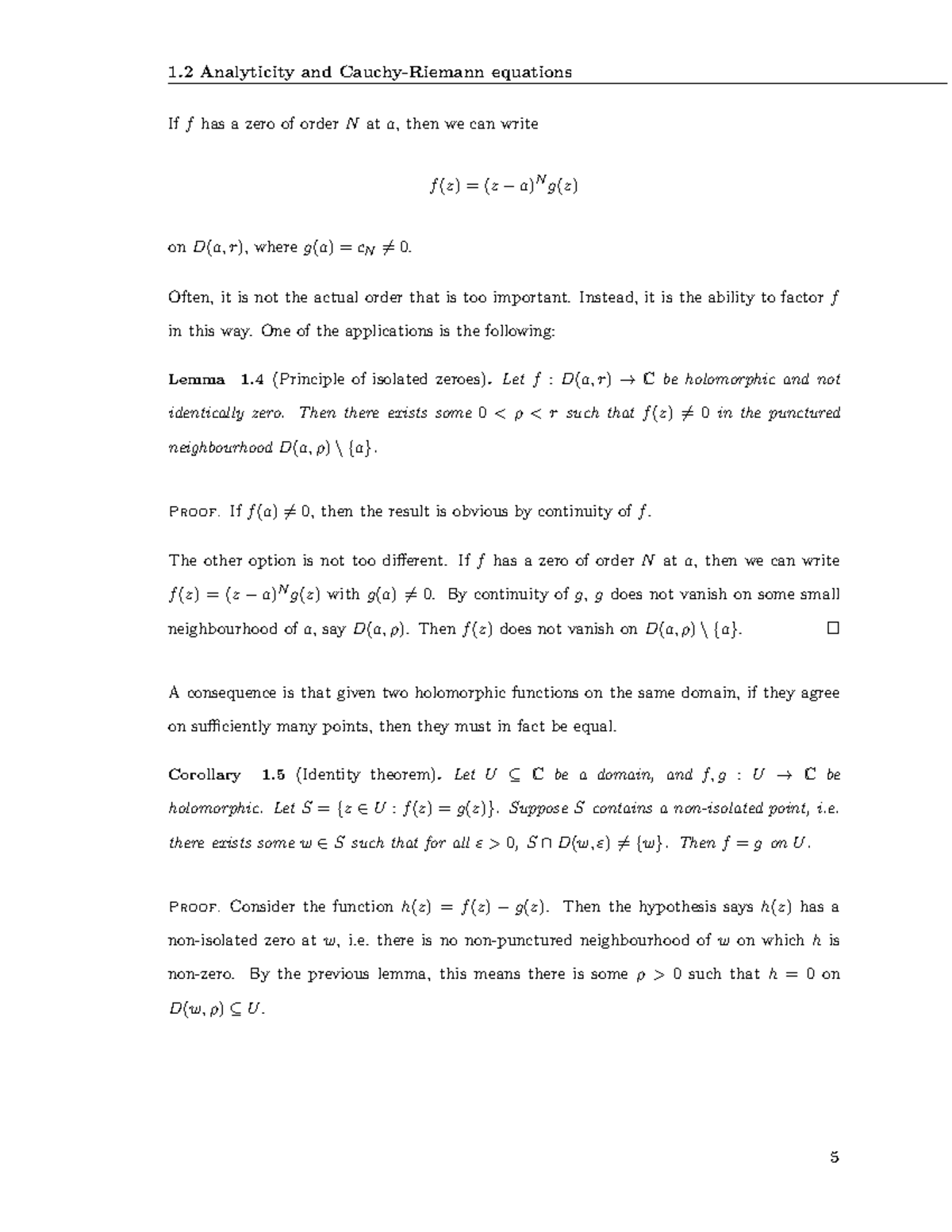 Complex Analysis (7)-1-11-5 - 1 Analyticity and Cauchy-Riemann ...