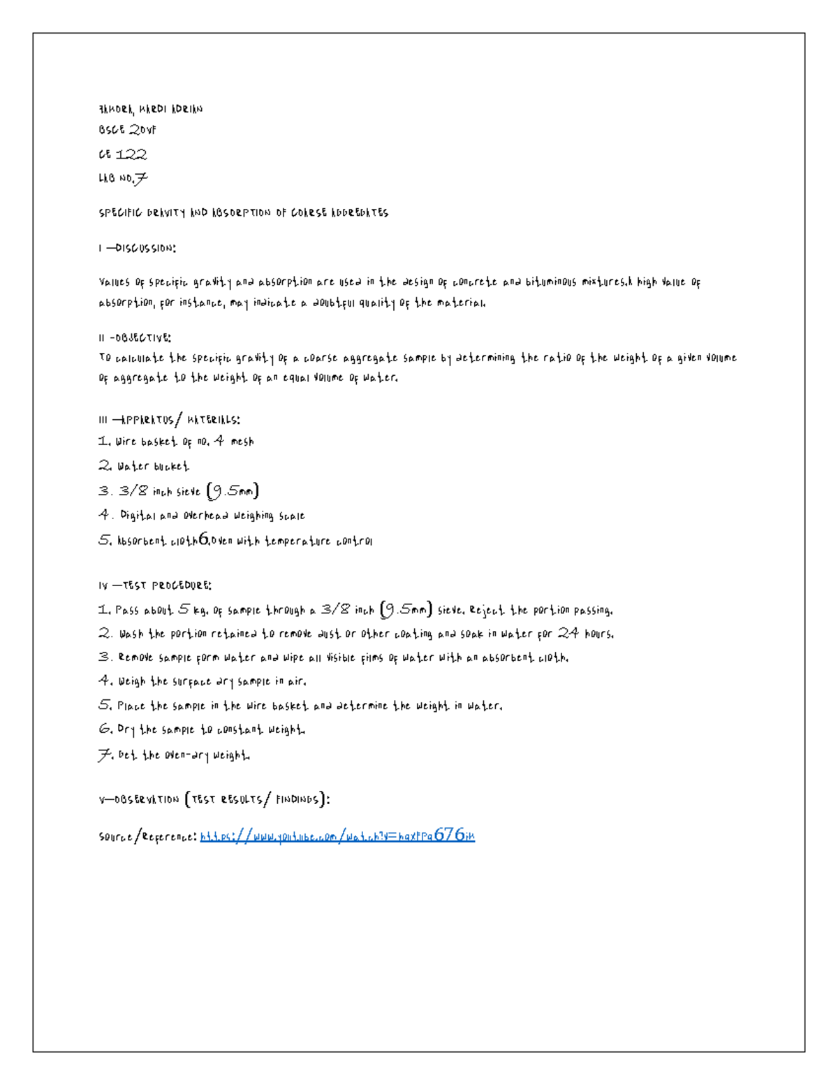 Zamora BSCE2OVF CE122 LAB- Exercise-NO-7 - ZAMORA, MARDI ADRIAN BSCE 2 OVF CE 122 LAB NO. 7 ...