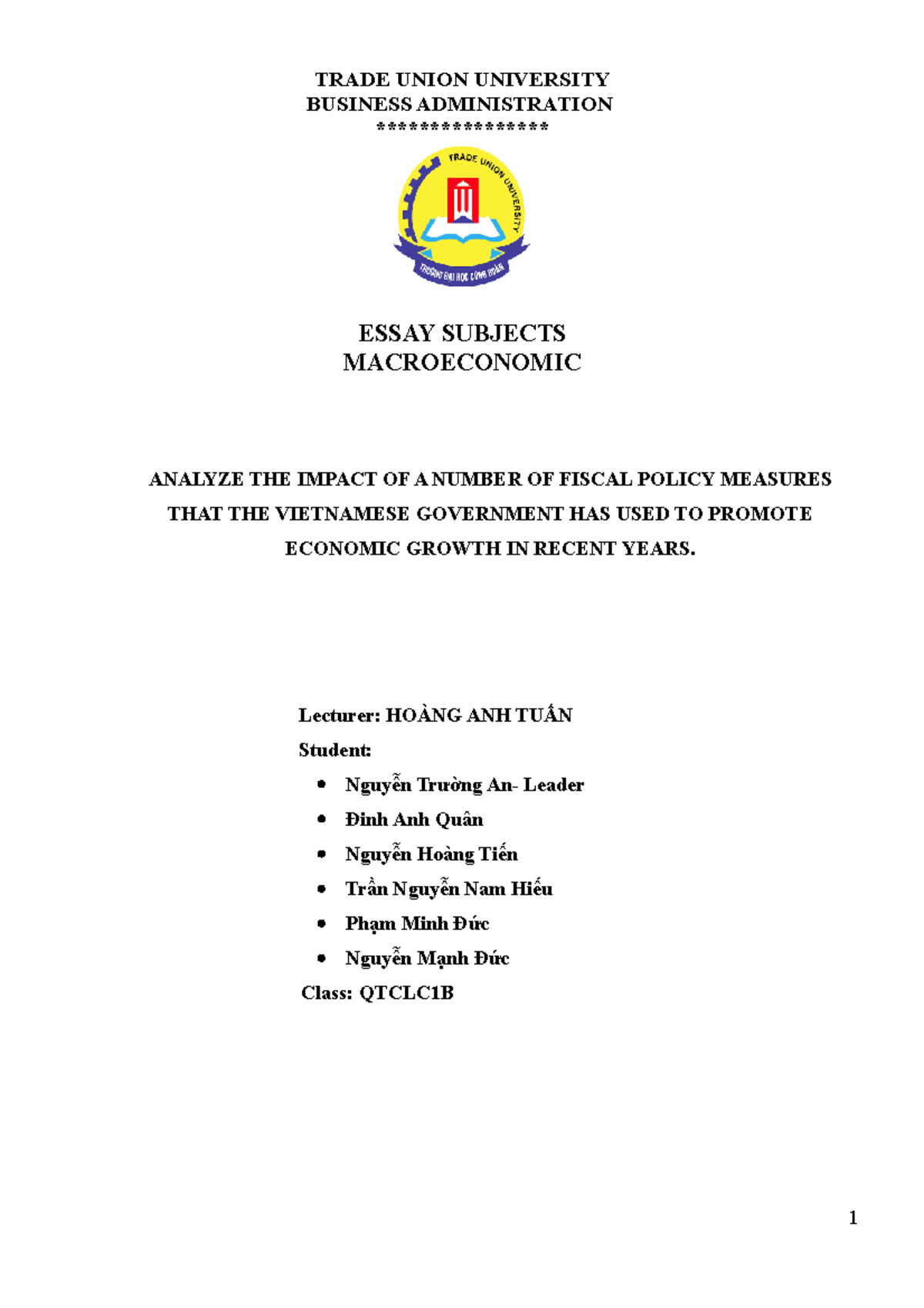 Group 4 - Analyze the unemployment situation of Viet Nam - TRADE UNION ...