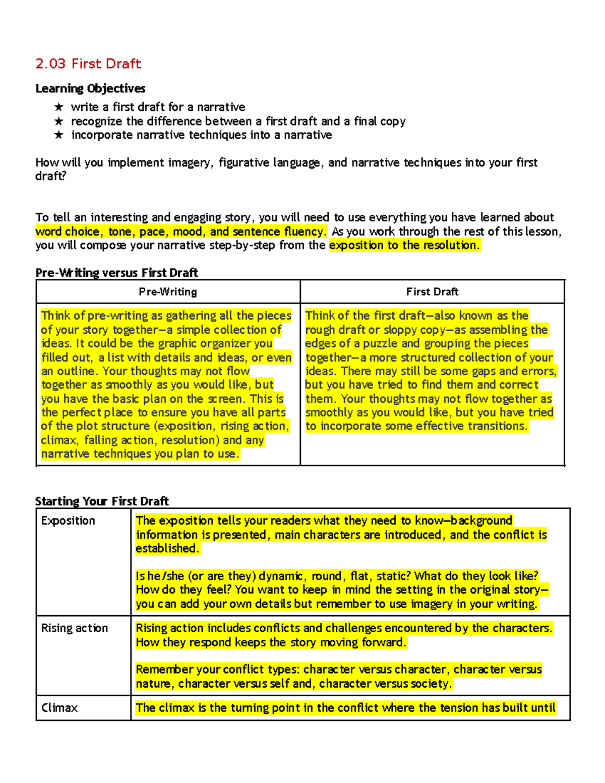 2.03 First Draft Guided Notes - 2 First Draft Learning Objectives ...