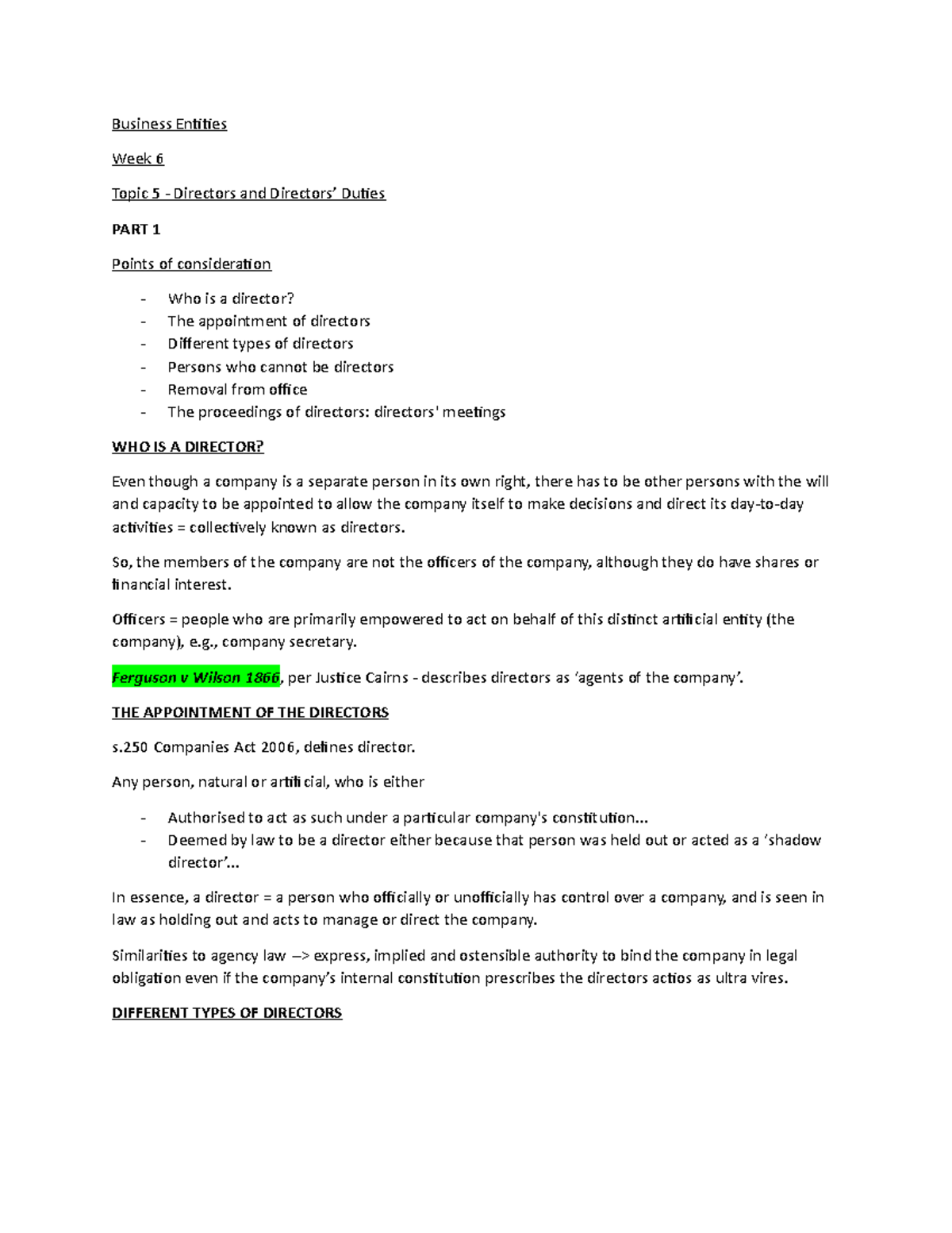 Topic 5 - Directors and Directors Duties PART 1 - So, the members of ...