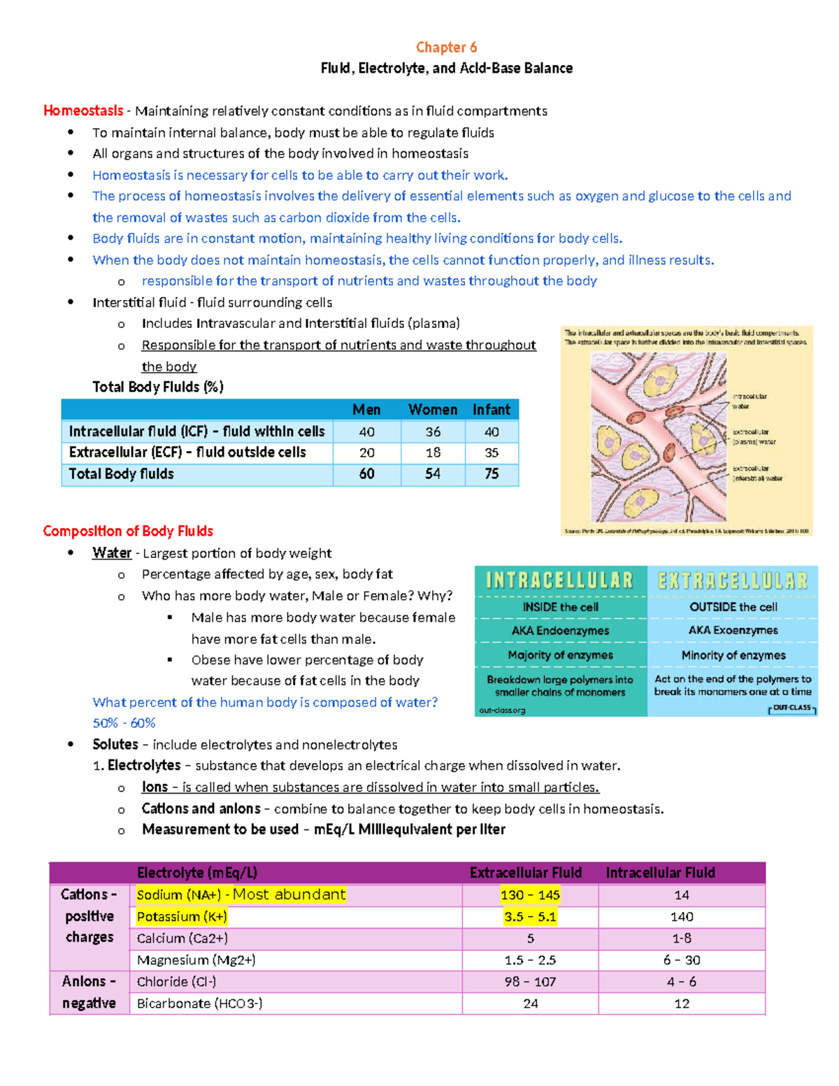 Chapter 6 Quiz 2 Fluid electrolytes Review - Chapter 6 Fluid ...