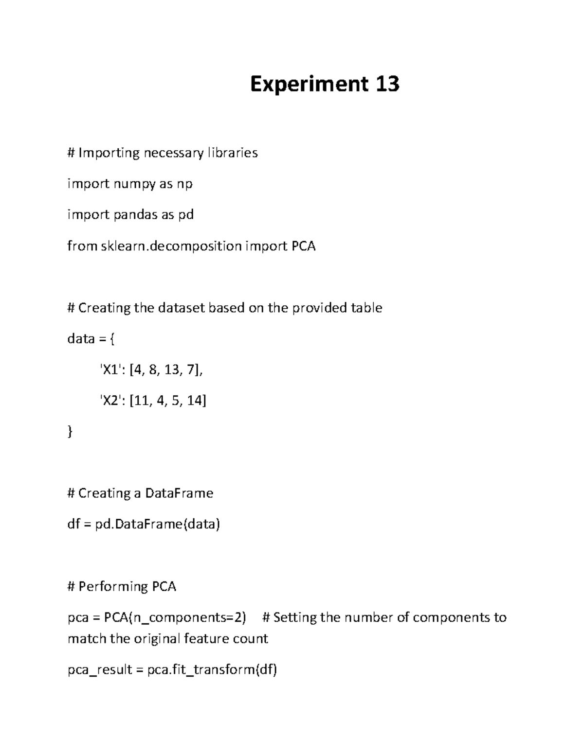 Experiment 13 Ml Machine Learning Experiment 13 Importing Necessary Libraries Import Numpy