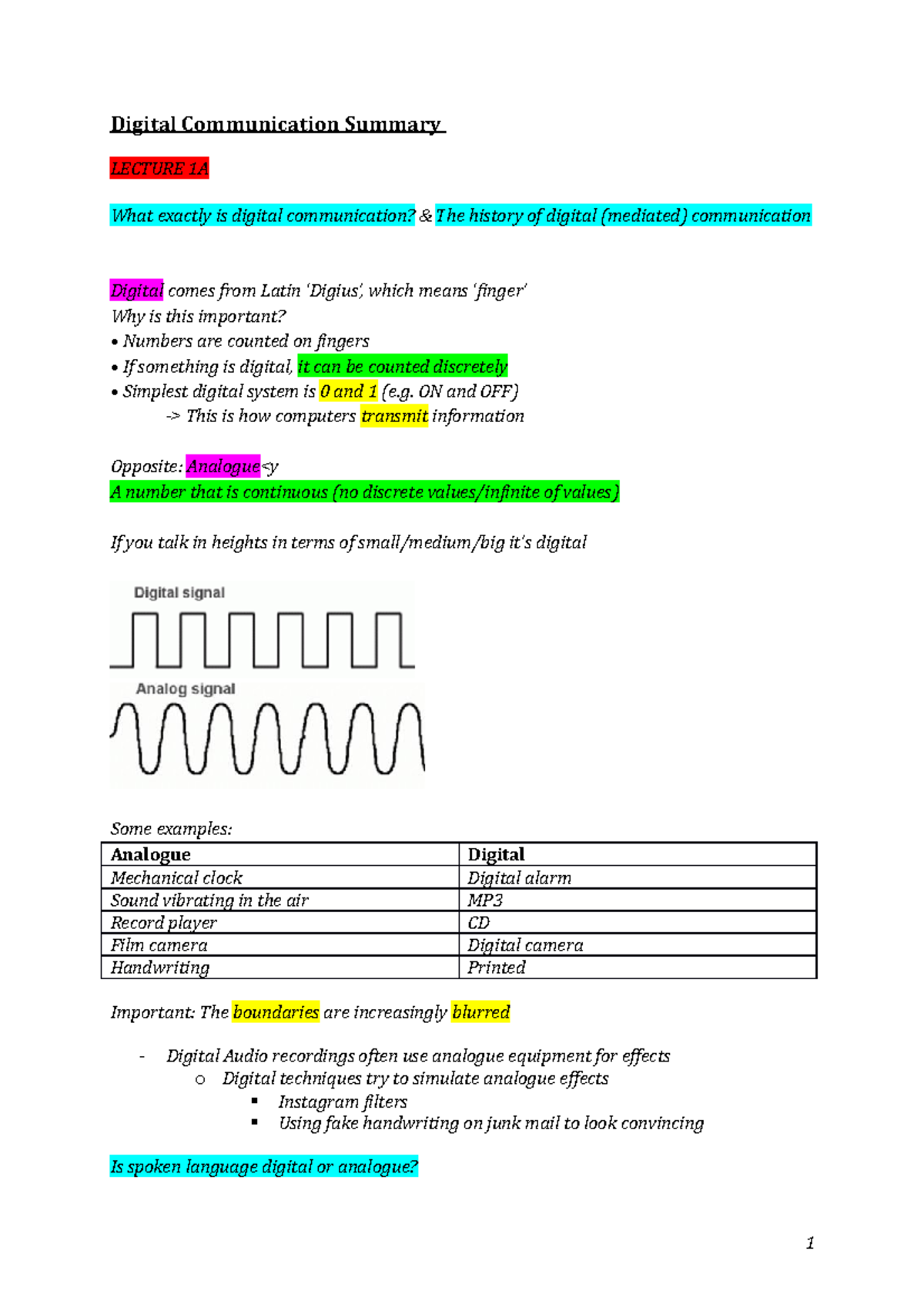 Digital Communication Summary - Digital Communication Summary LECTURE ...